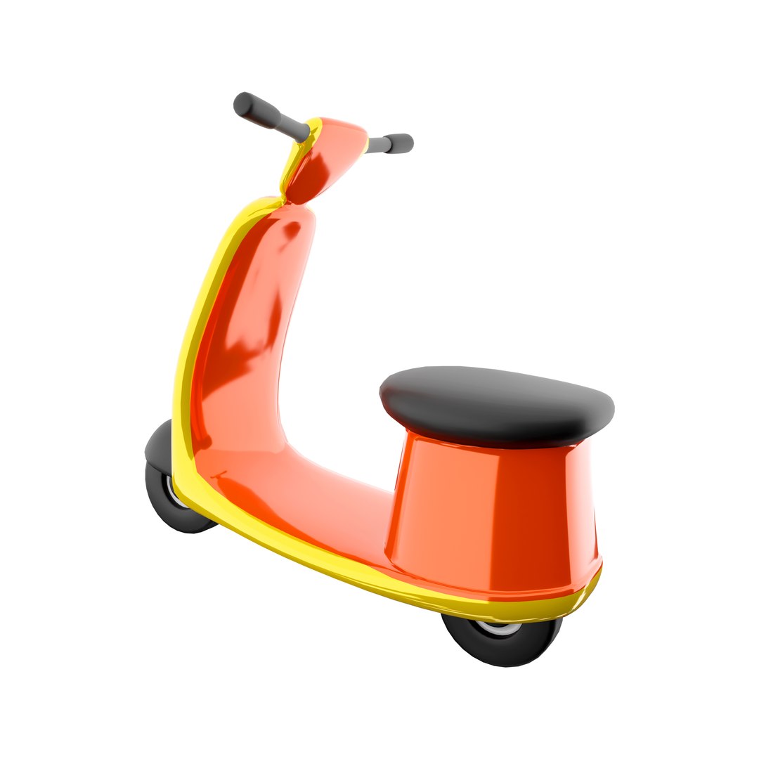3d Orange And Yellow Color Scooter Icon Model - TurboSquid 2063083