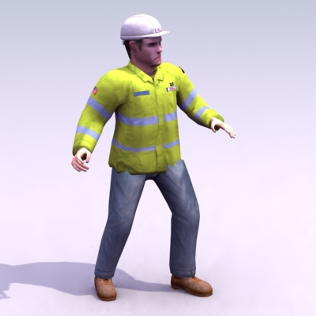 Construction Workman 3d Max