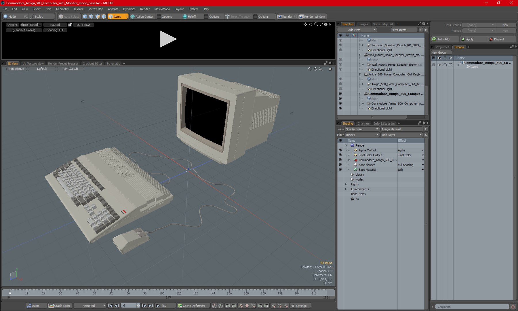 Commodore Amiga 500 Computer With Monitor 3D Model - TurboSquid 2061326