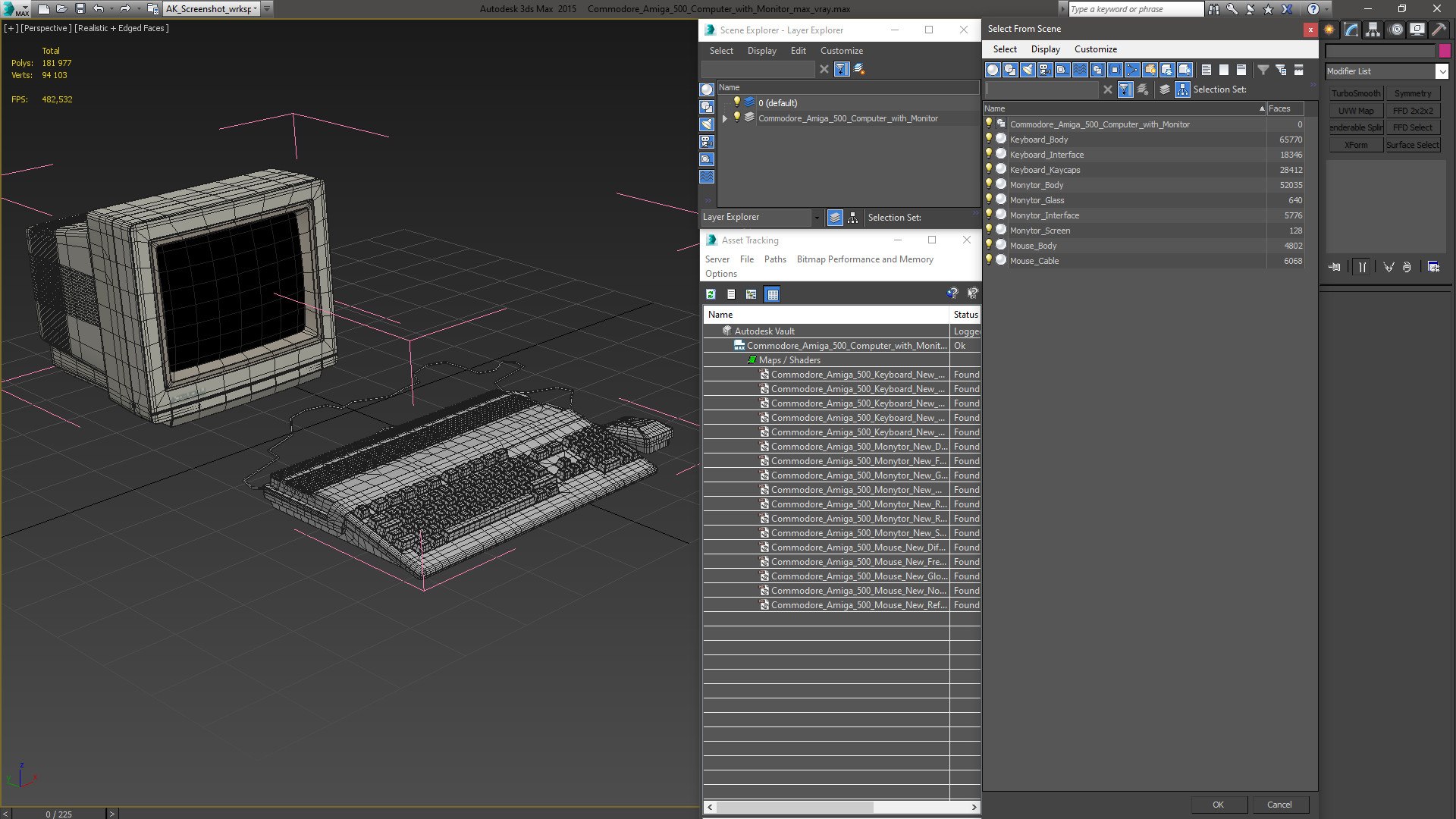 Commodore Amiga 500 Computer With Monitor 3D Model - TurboSquid 2061326