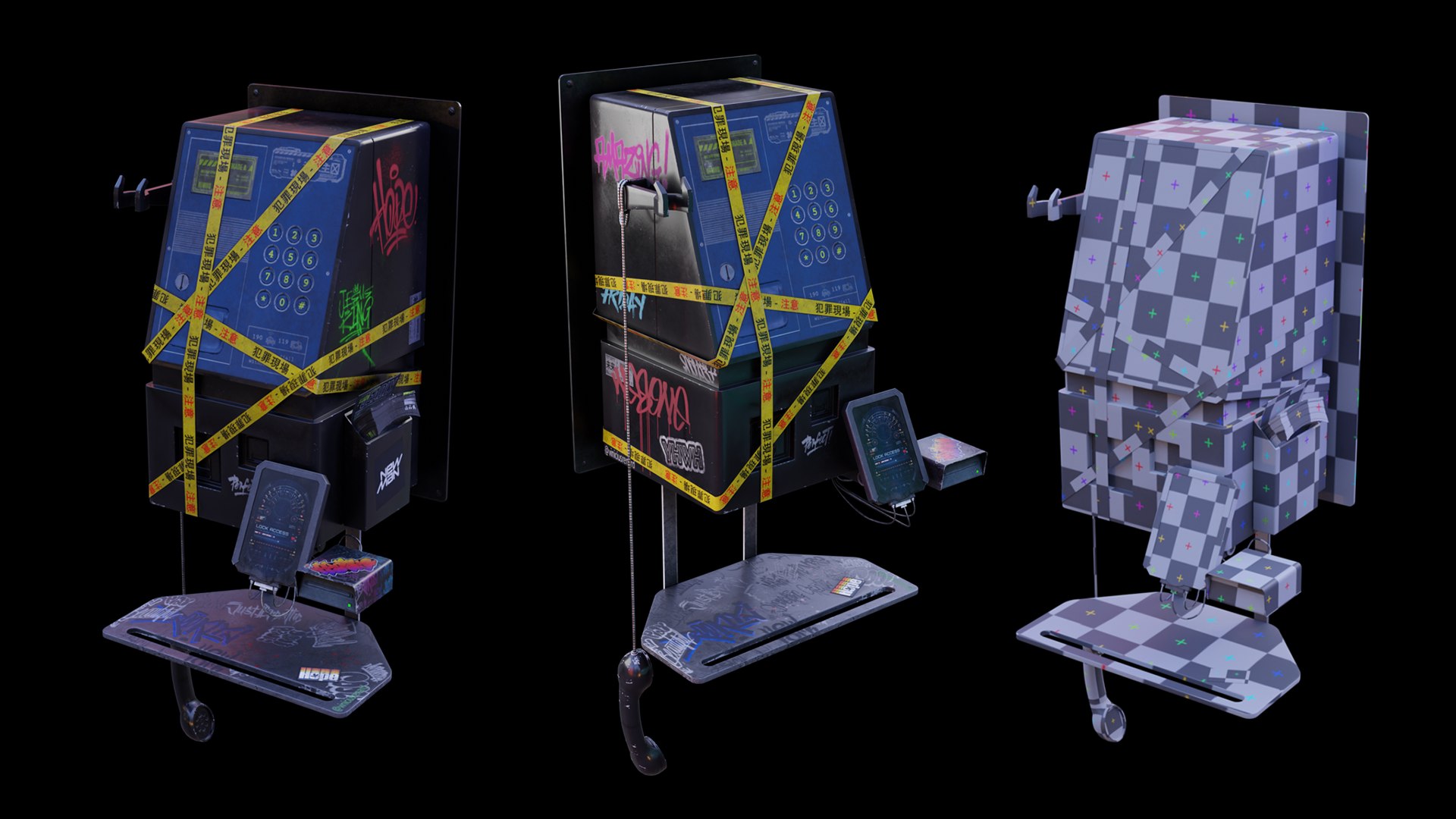 Cyberpunk Phone Cabin Low-poly 3D Model - TurboSquid 2129351