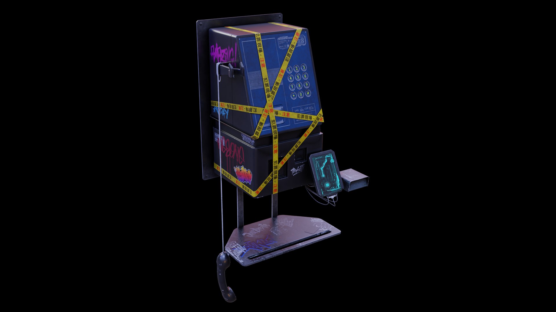 Cyberpunk Phone Cabin Low-poly 3D Model - TurboSquid 2129351