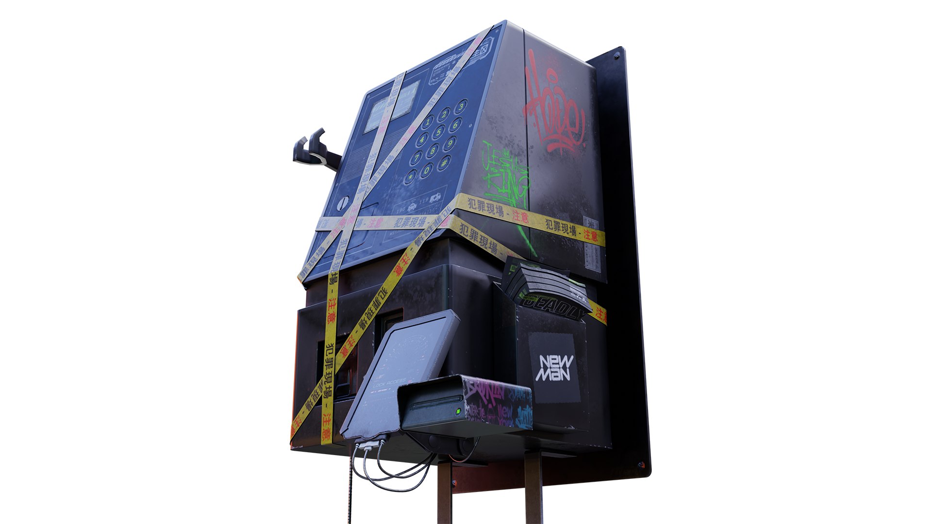 Cyberpunk Phone Cabin Low-poly 3D Model - TurboSquid 2129351