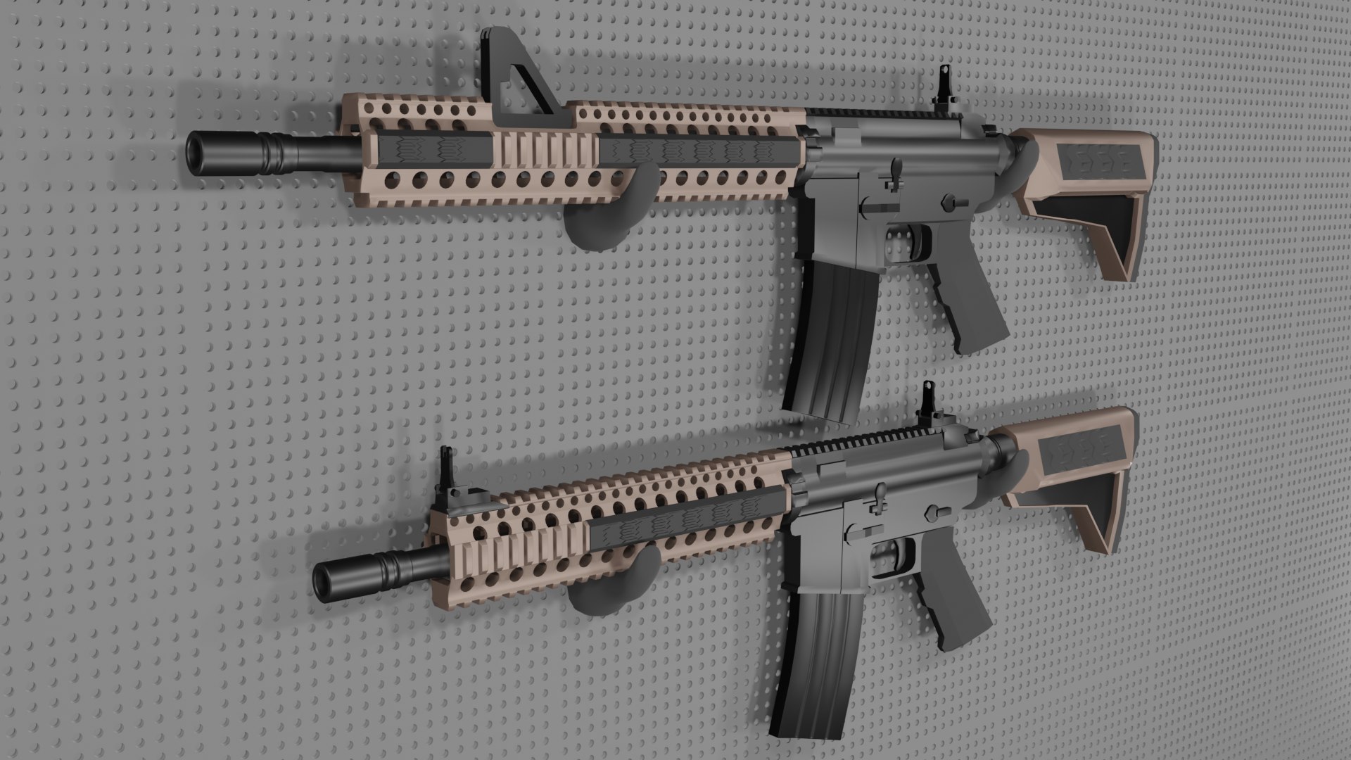 Mk18 And M4A1 SOPMOD FSP 3D Model - TurboSquid 2195173
