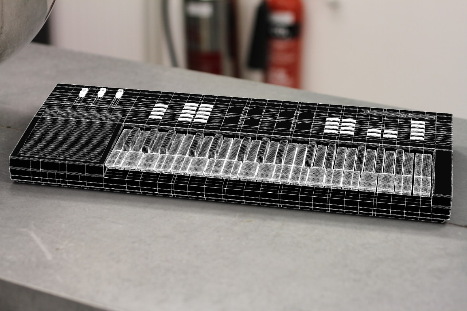 3d casio sk-5 sampling keyboard model