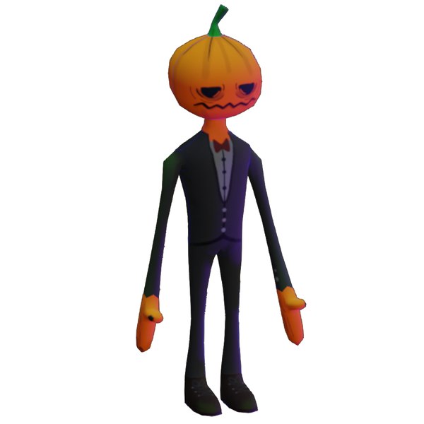 modelo 3d Mr Pumpkin Low Poly animado - TurboSquid 2143998