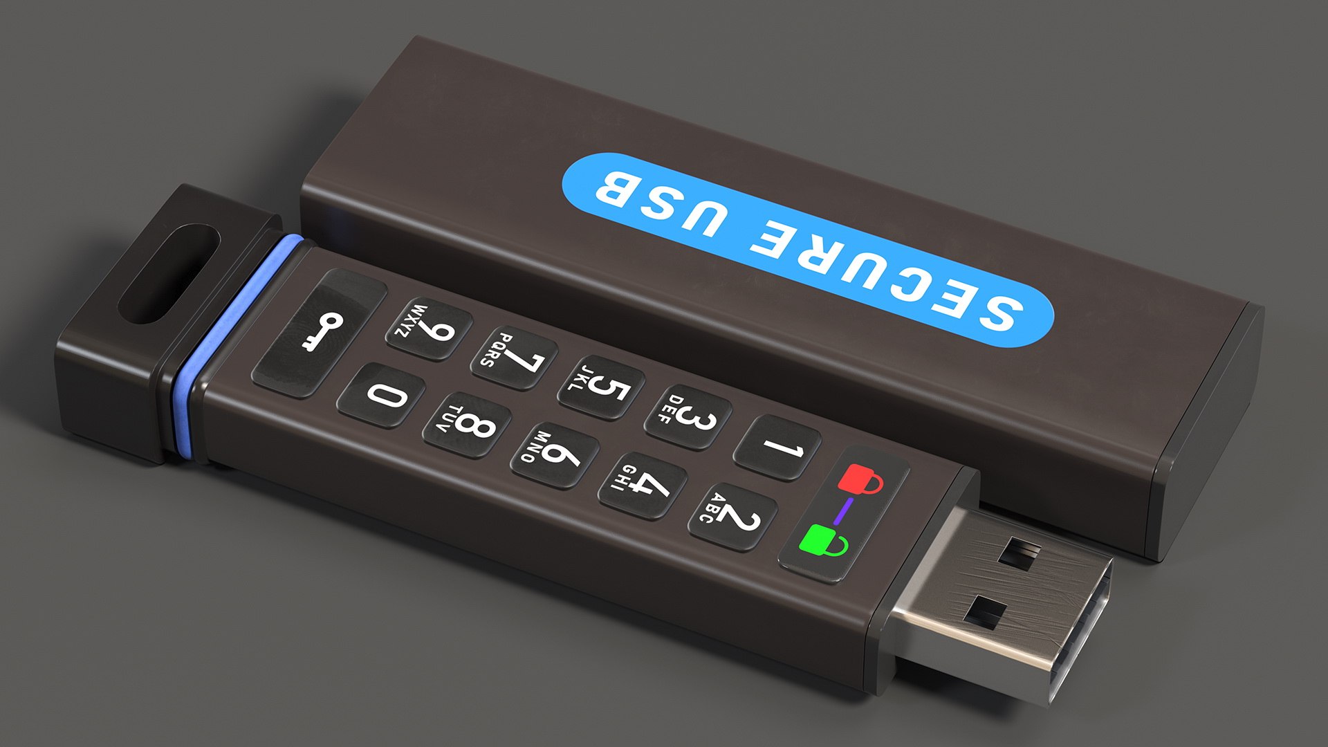 3D Model Encrypted Flash Drive With Keyboard Pin Authentication ...