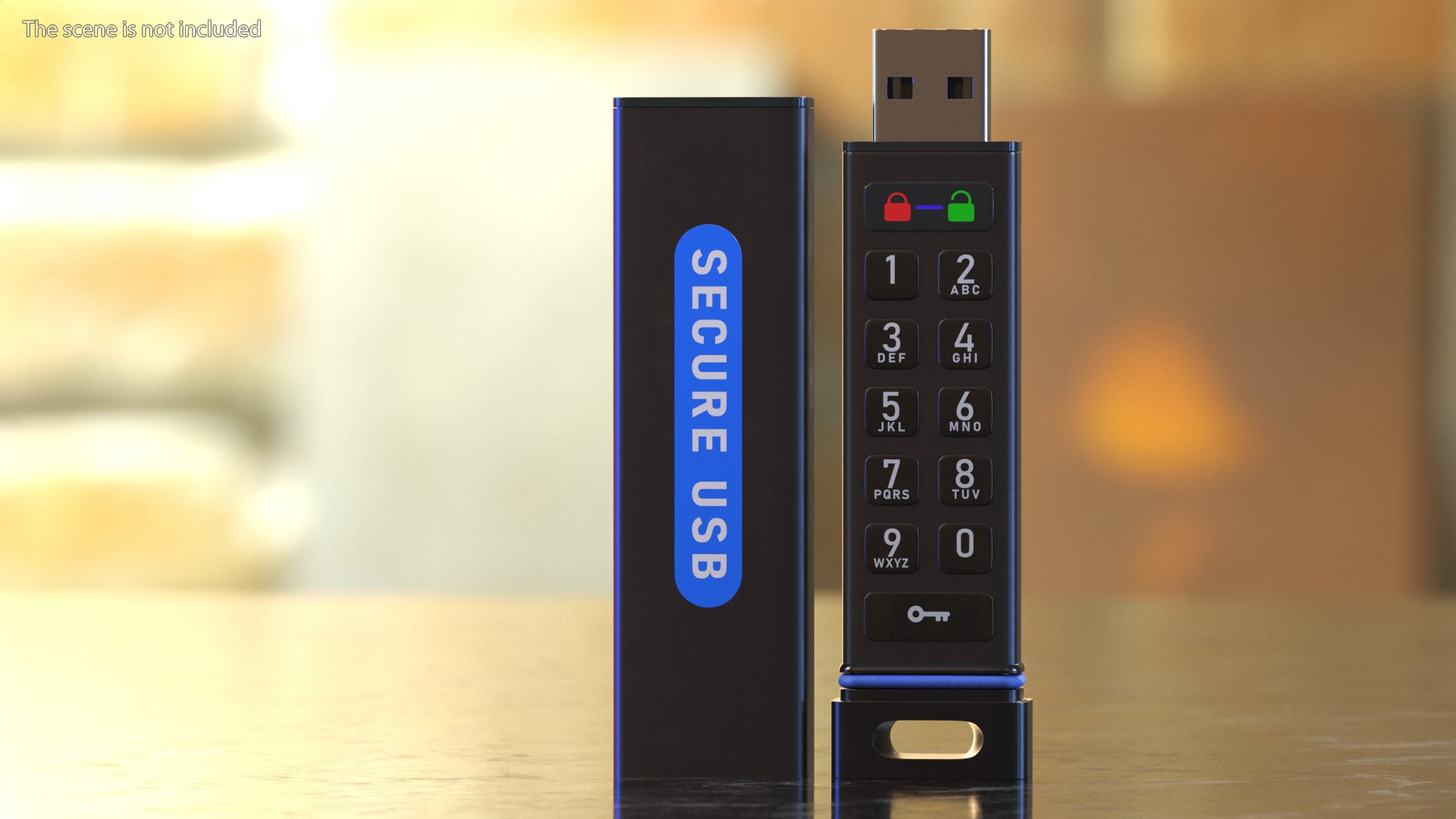 3D Model Encrypted Flash Drive With Keyboard Pin Authentication ...