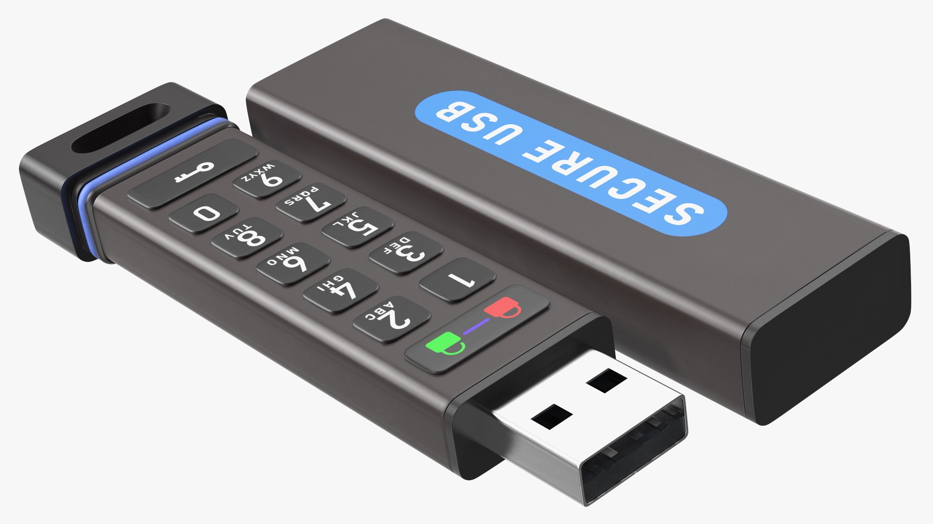 3D Model Encrypted Flash Drive With Keyboard Pin Authentication ...