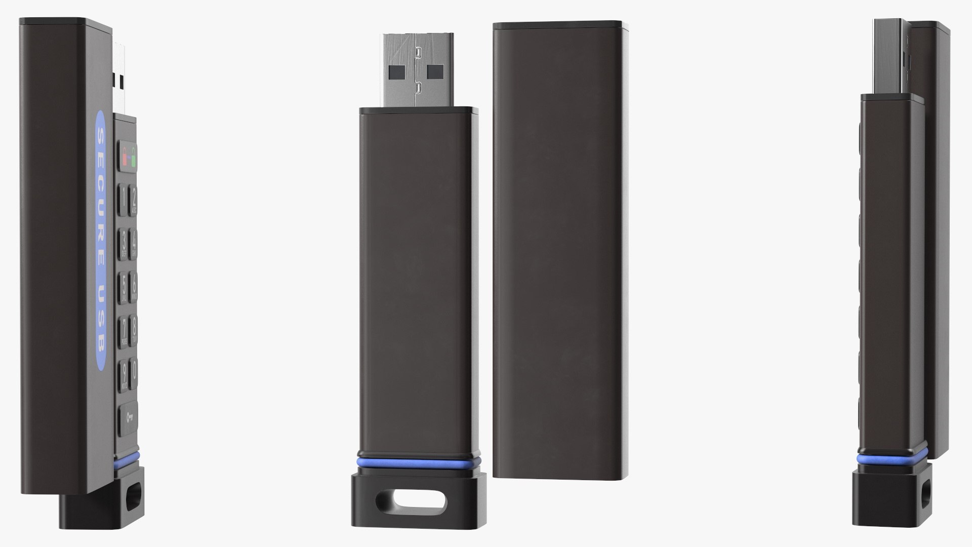 3D Model Encrypted Flash Drive With Keyboard Pin Authentication ...