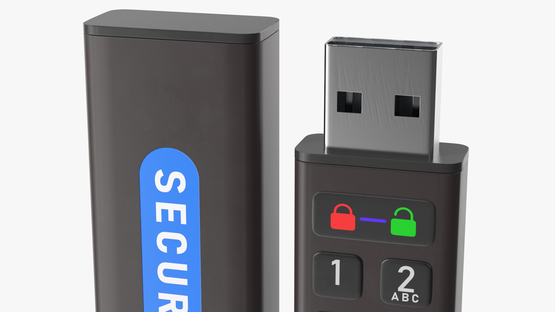 3D Model Encrypted Flash Drive With Keyboard Pin Authentication ...