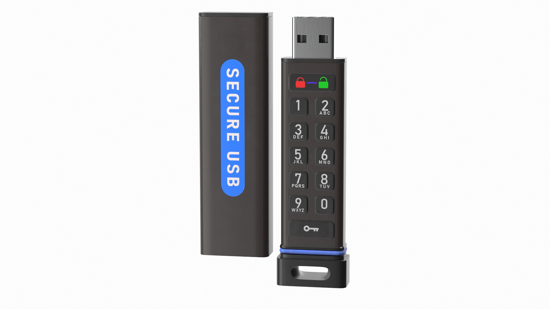 3D Model Encrypted Flash Drive With Keyboard Pin Authentication ...