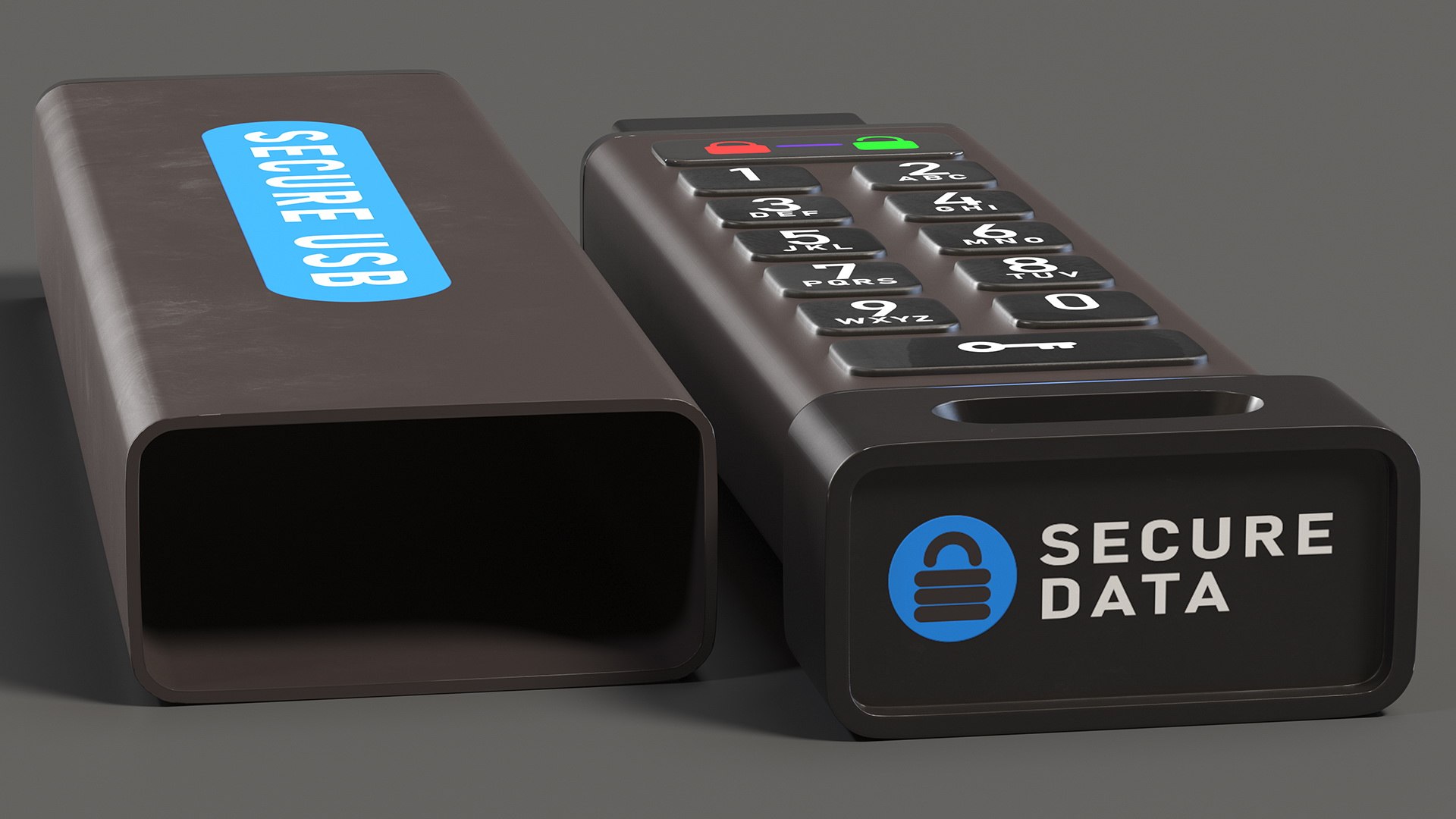 3D Model Encrypted Flash Drive With Keyboard Pin Authentication ...