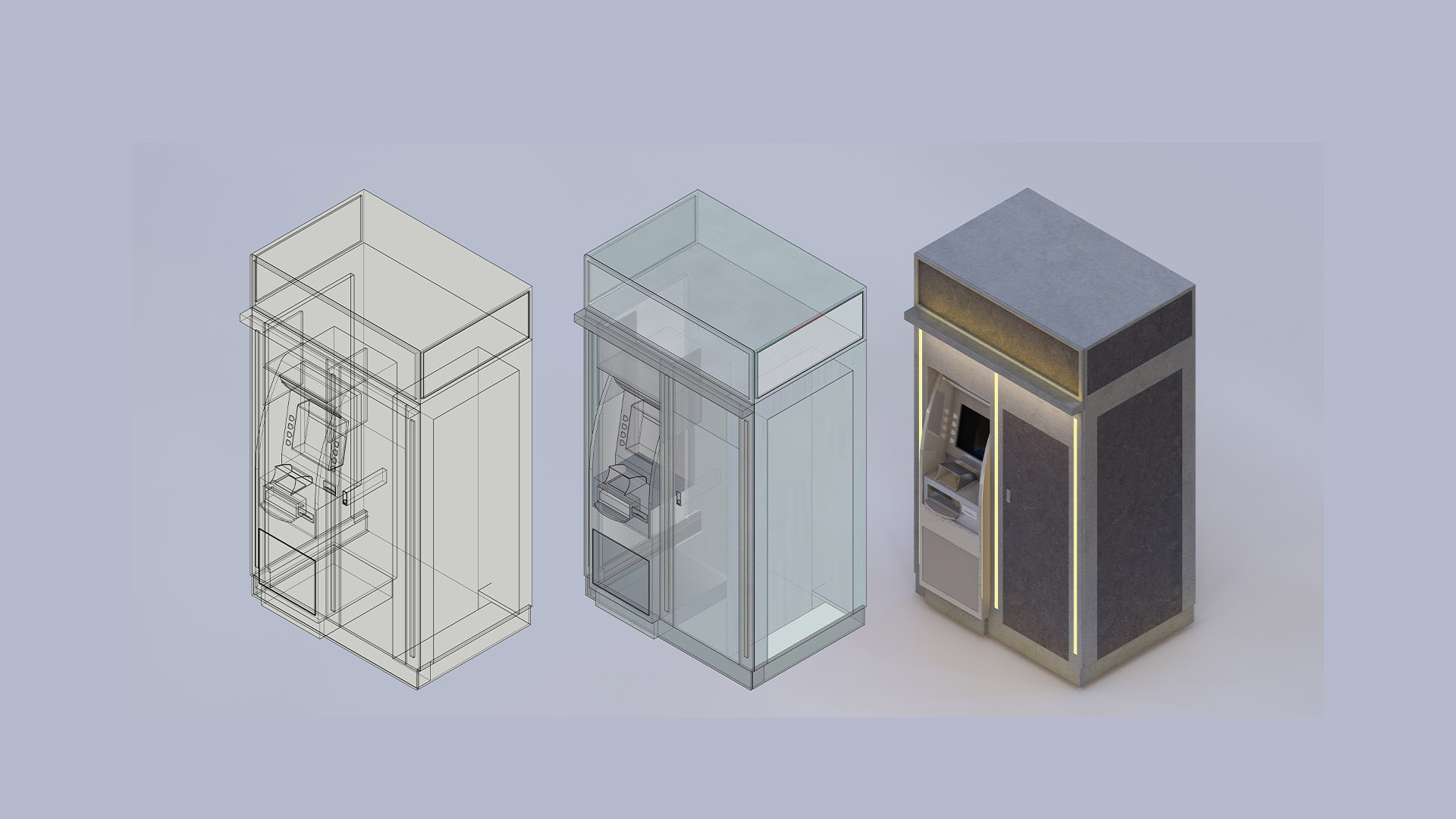 3D Model ATM Booth With Space For Ad And Profile Lighting - TurboSquid ...