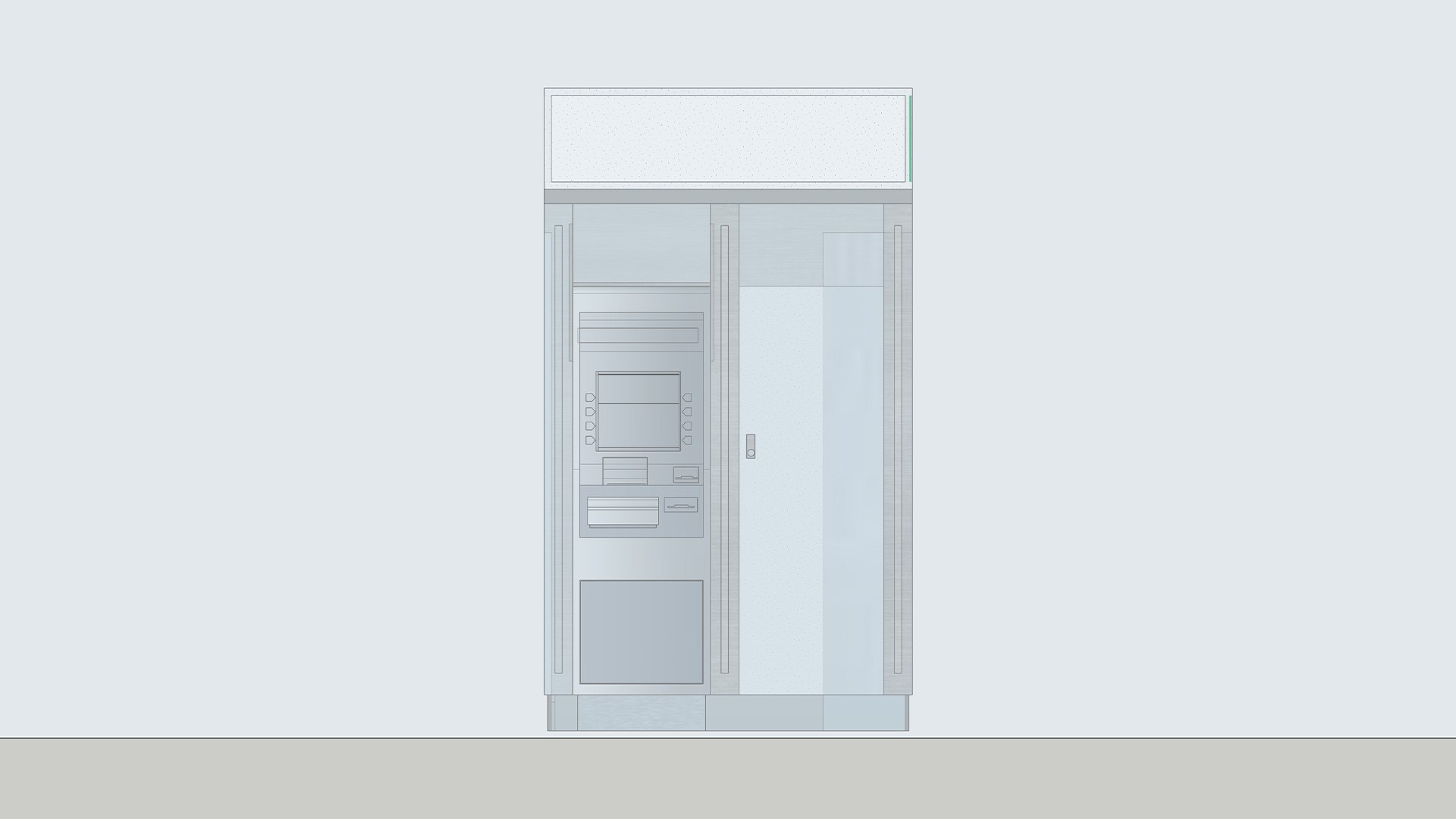 3D Model ATM Booth With Space For Ad And Profile Lighting - TurboSquid ...