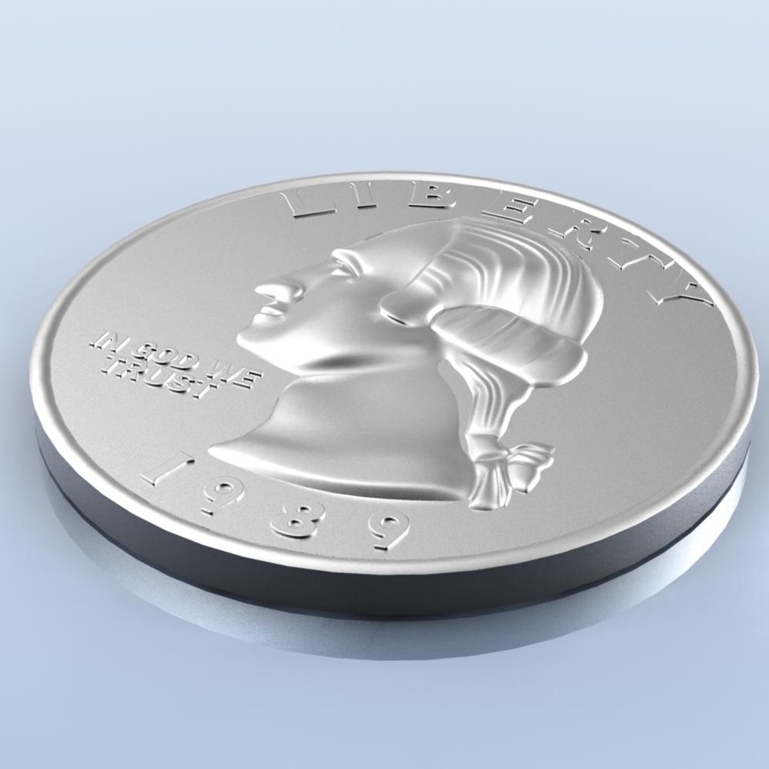 3d Coins Quarter 25 Cent