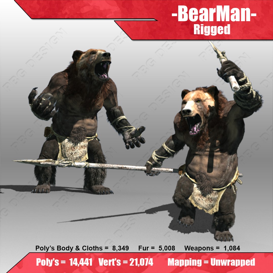 Bear Man 3d Max