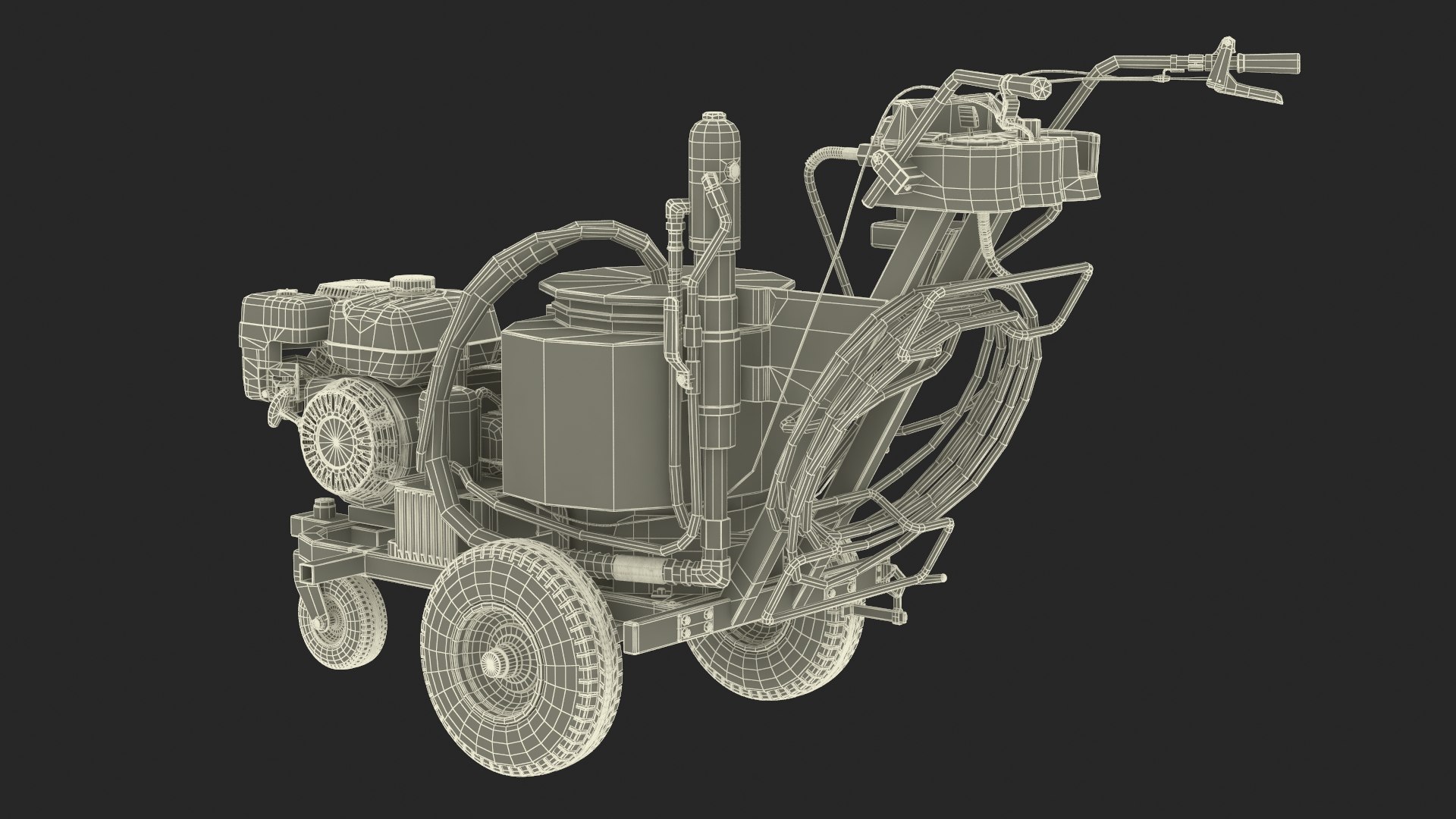 3D Model Cold Paint Road Marking Machine Rigged - TurboSquid 2212189