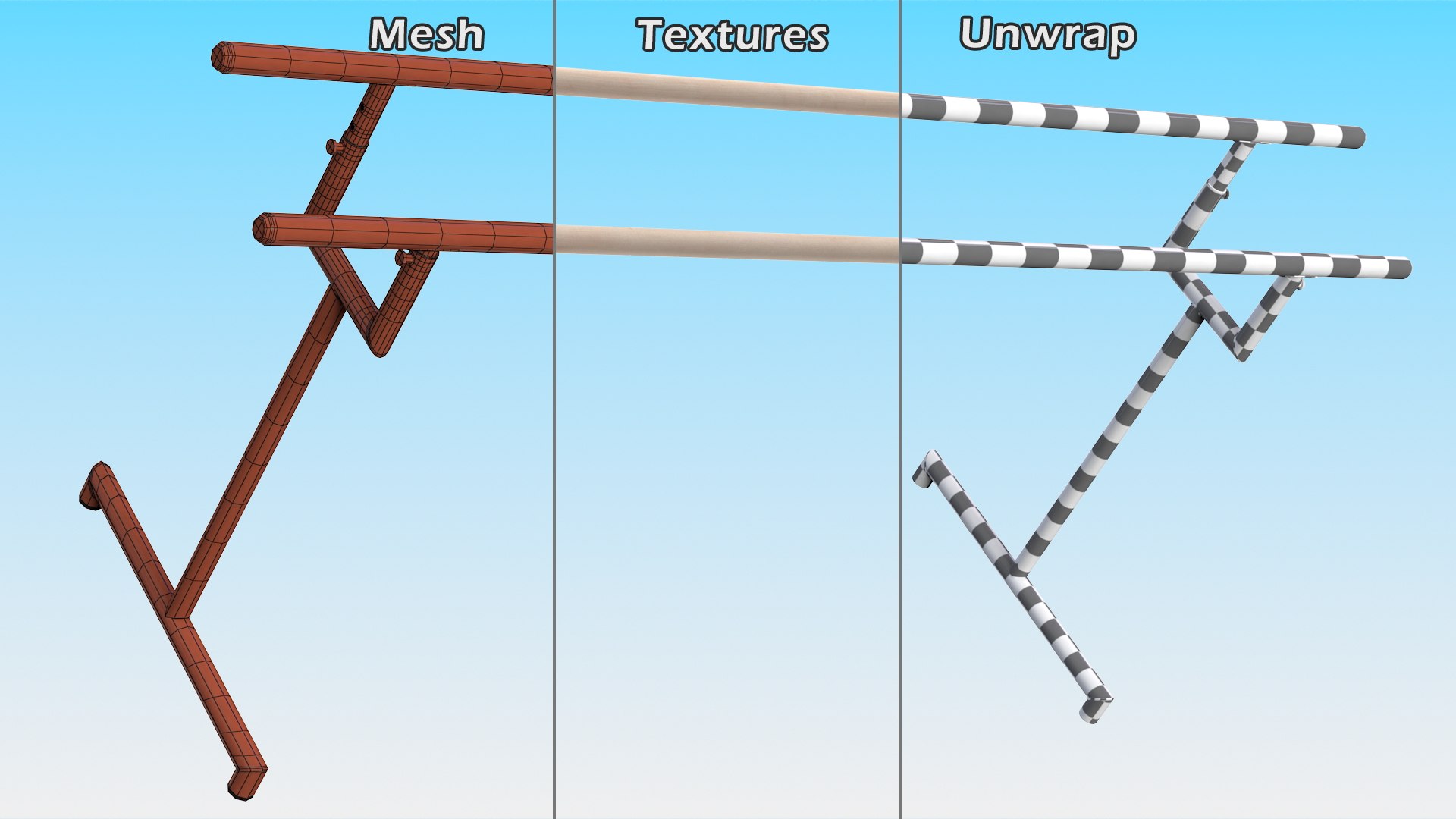 3D Freestanding Ballet Barre model - TurboSquid 2006719