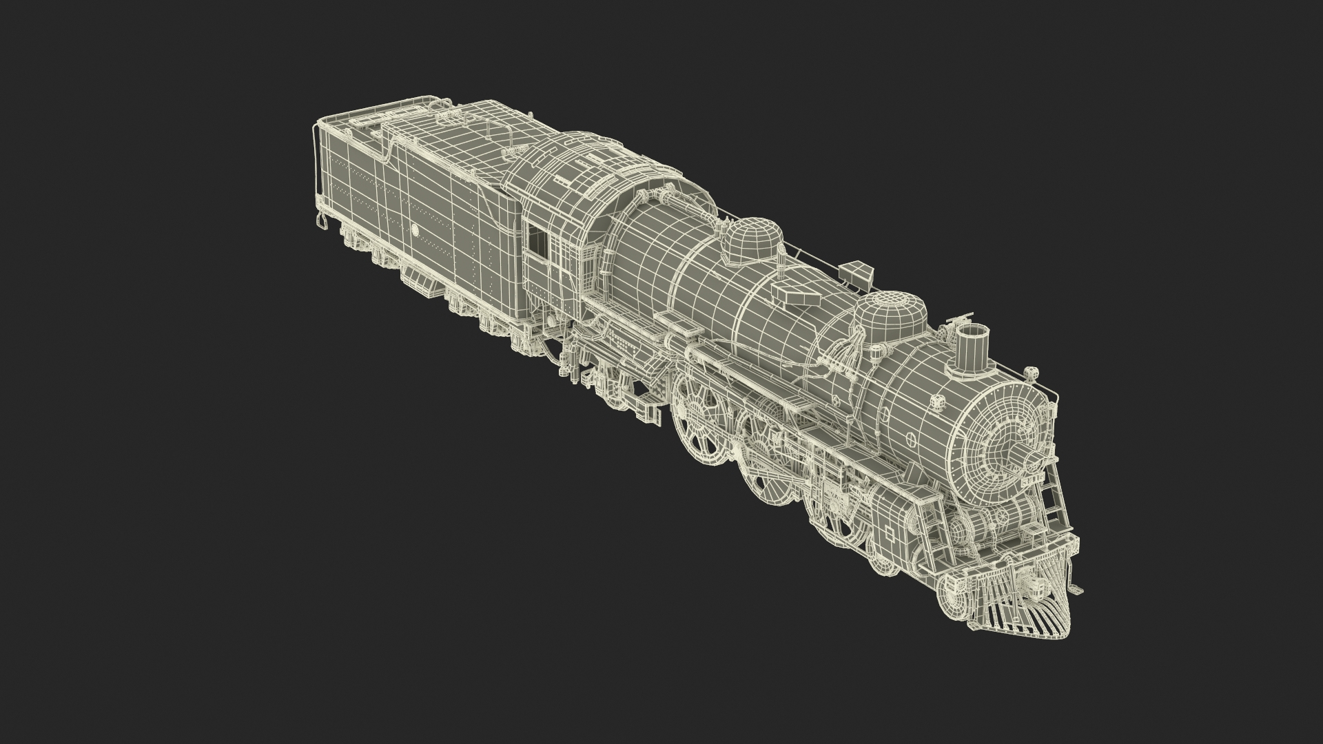 3D Vintage Steam Locomotive ATSF 3415 Rigged For Cinema 4D - TurboSquid 2253922