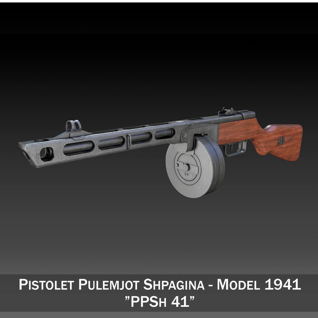 3d Model Ppsh-41 - Soviet Submachine Gun