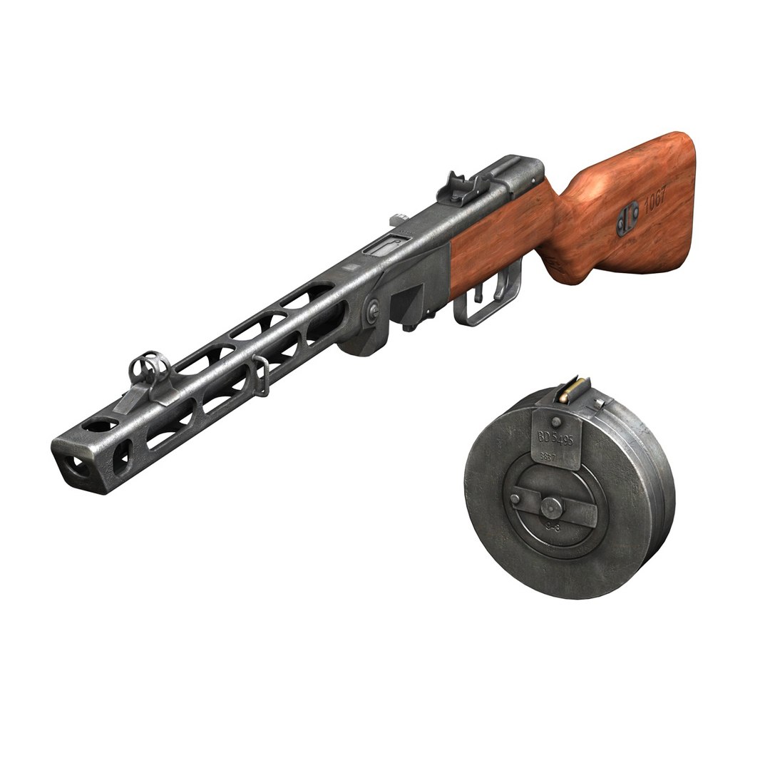 3d Model Ppsh-41 - Soviet Submachine Gun