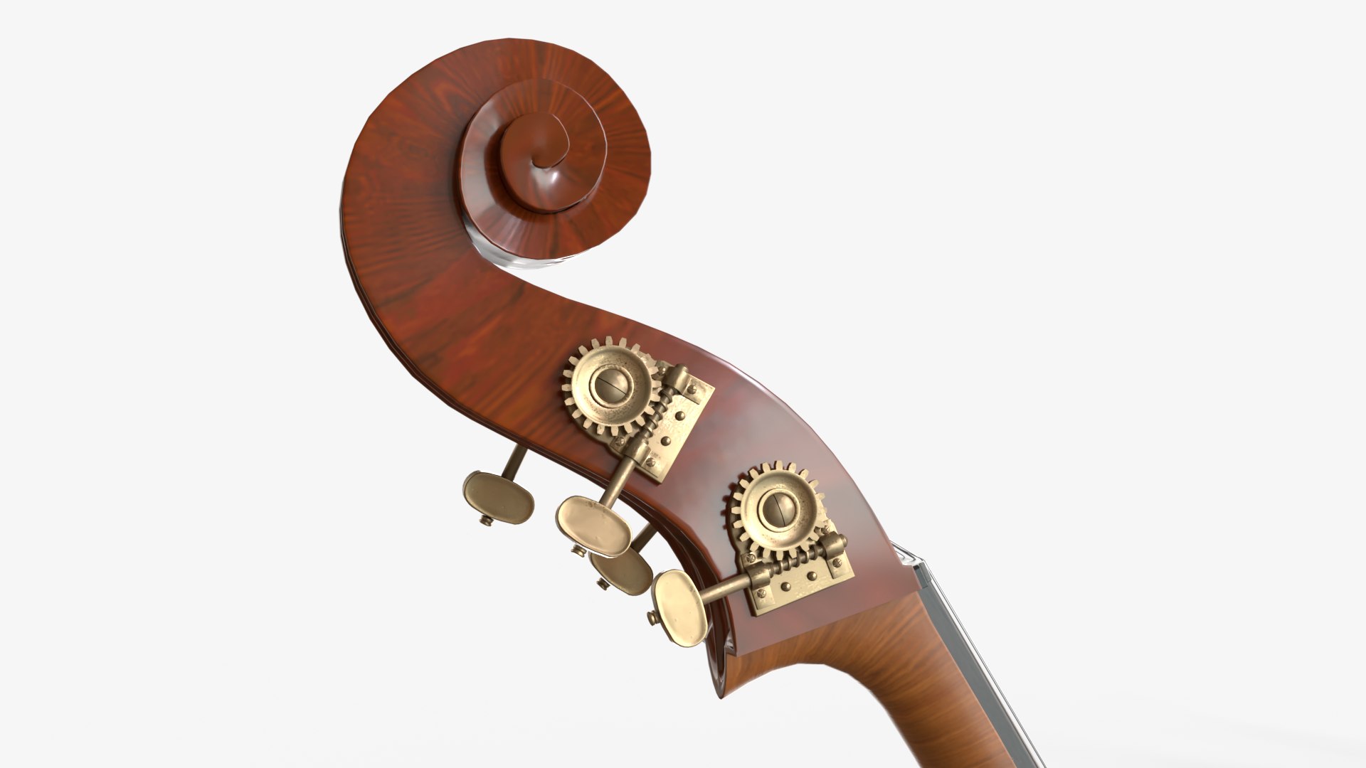 Double Bass Music Instrument With Bow And Stand 3D Model - TurboSquid ...