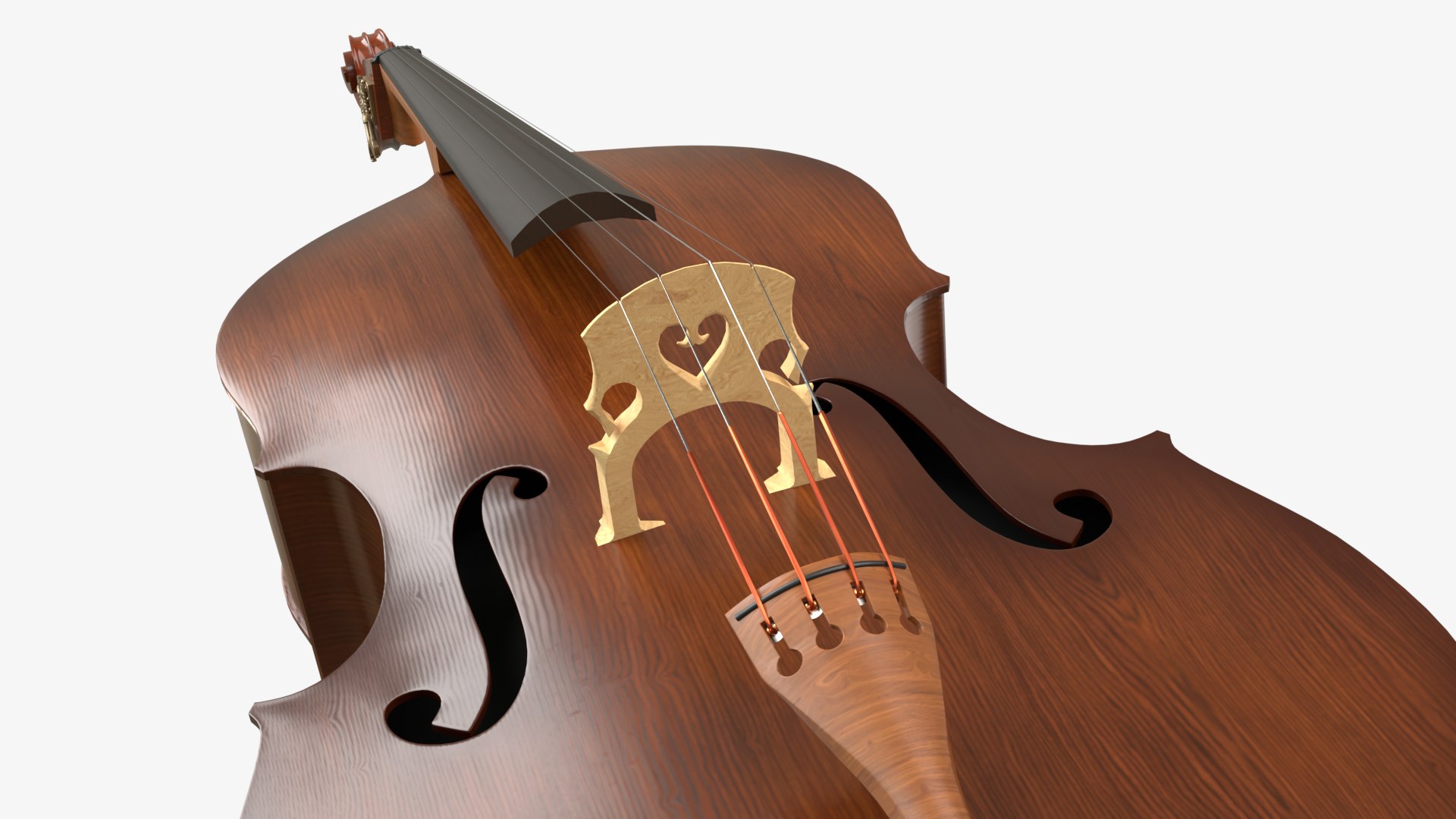Double Bass Music Instrument With Bow And Stand 3D Model - TurboSquid ...