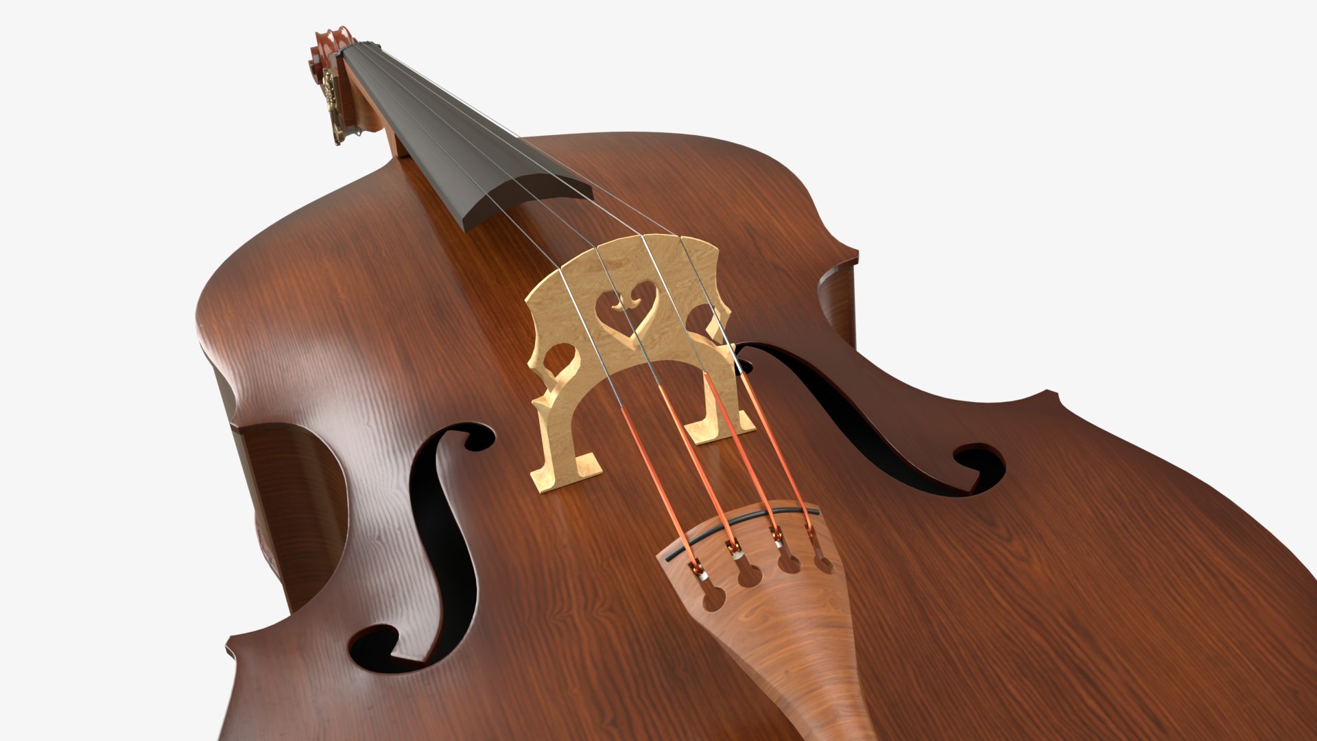 Double Bass Music Instrument With Bow And Stand 3D Model - TurboSquid ...