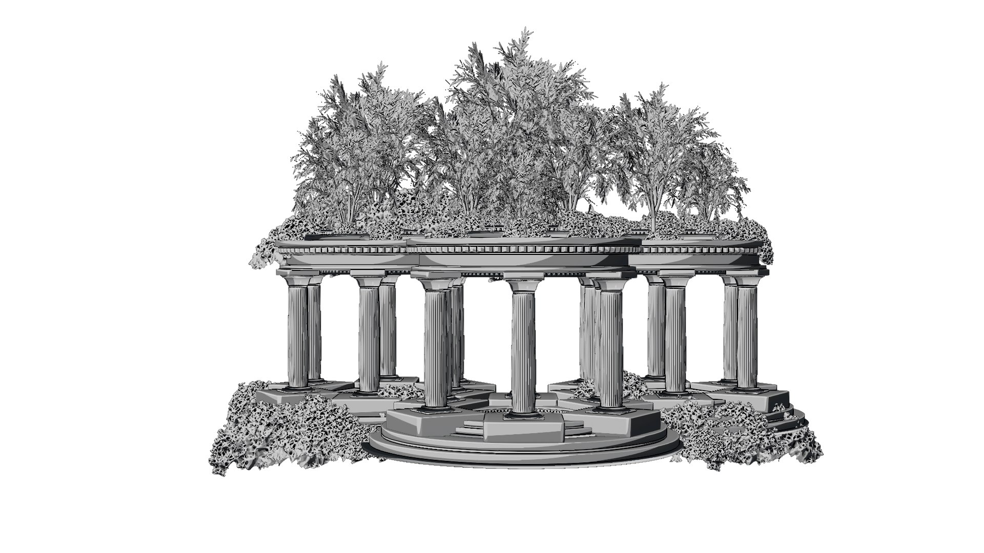 Ancient Architectural Ornament With Doric Columns KIT 3D Model ...