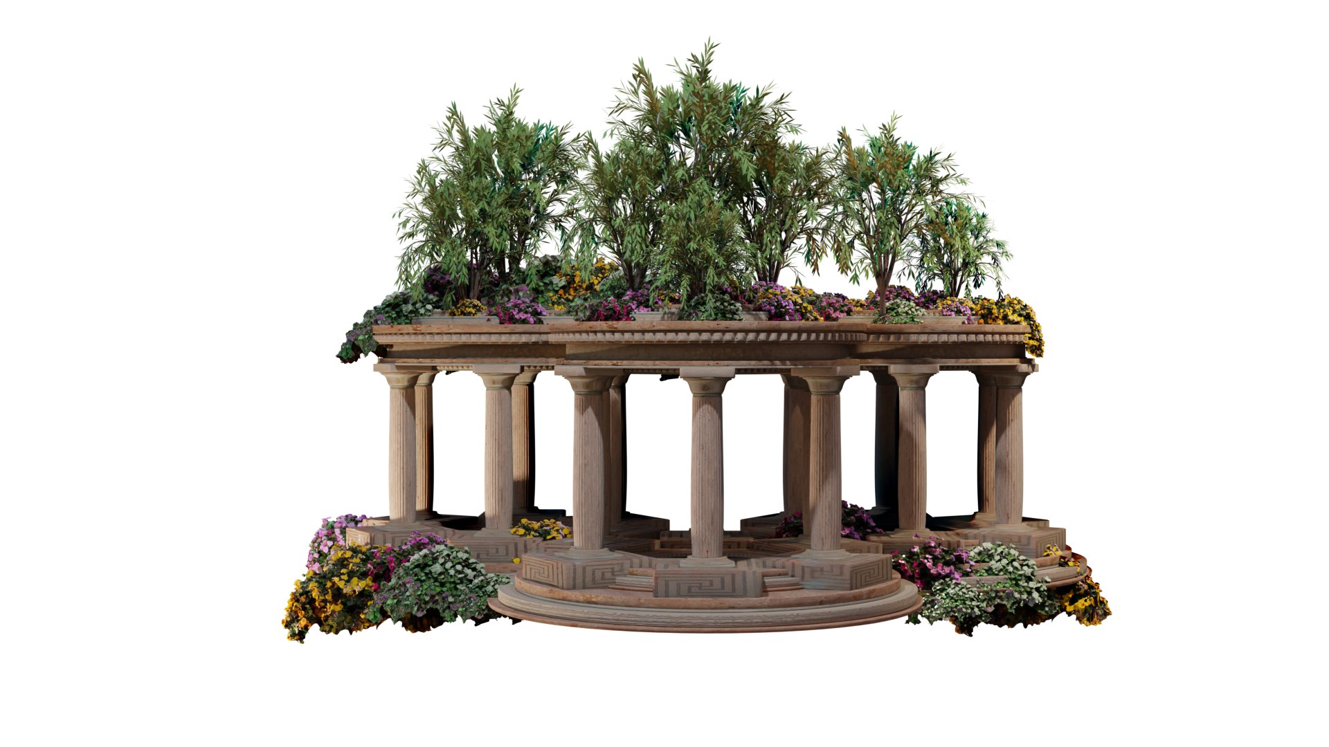 Ancient Architectural Ornament With Doric Columns KIT 3D Model ...