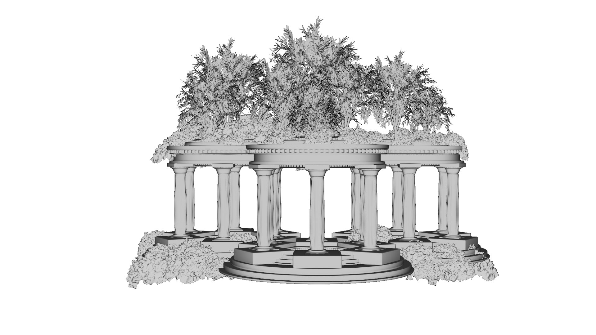 Ancient Architectural Ornament With Doric Columns KIT 3D Model ...