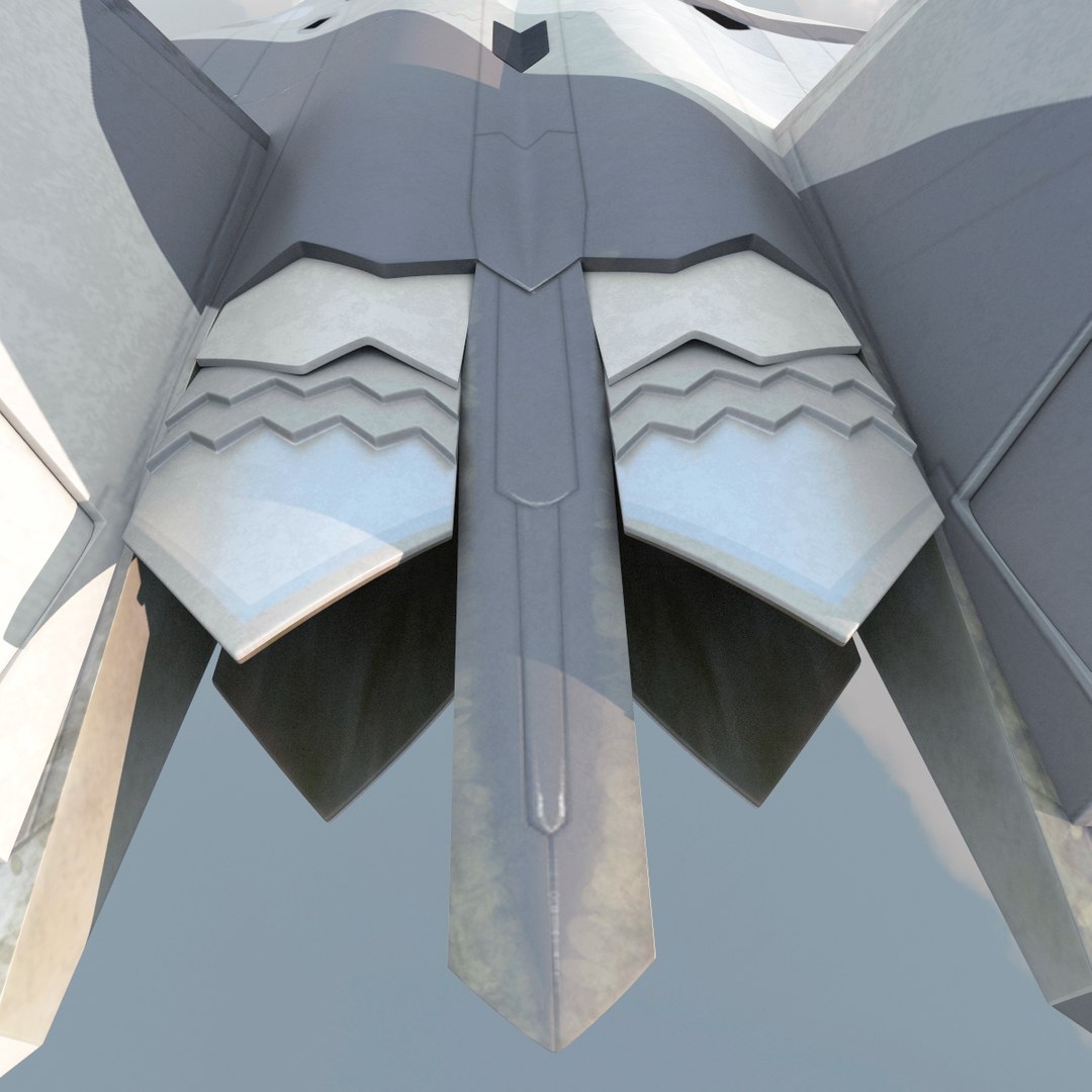 realistic f-22 raptor rigged 3d model