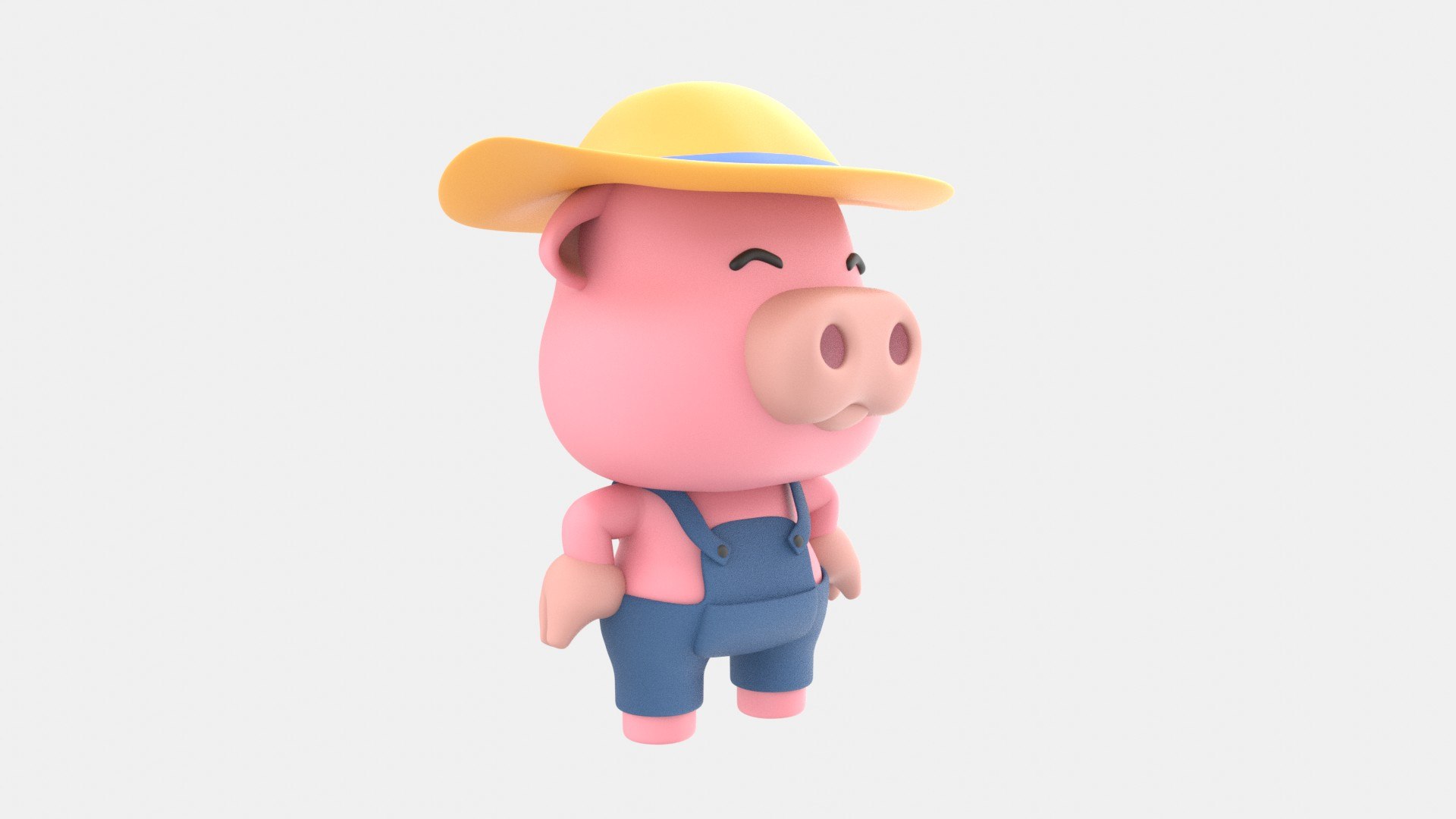 Cute Pig 3D Illustration 3D Model - TurboSquid 2239220