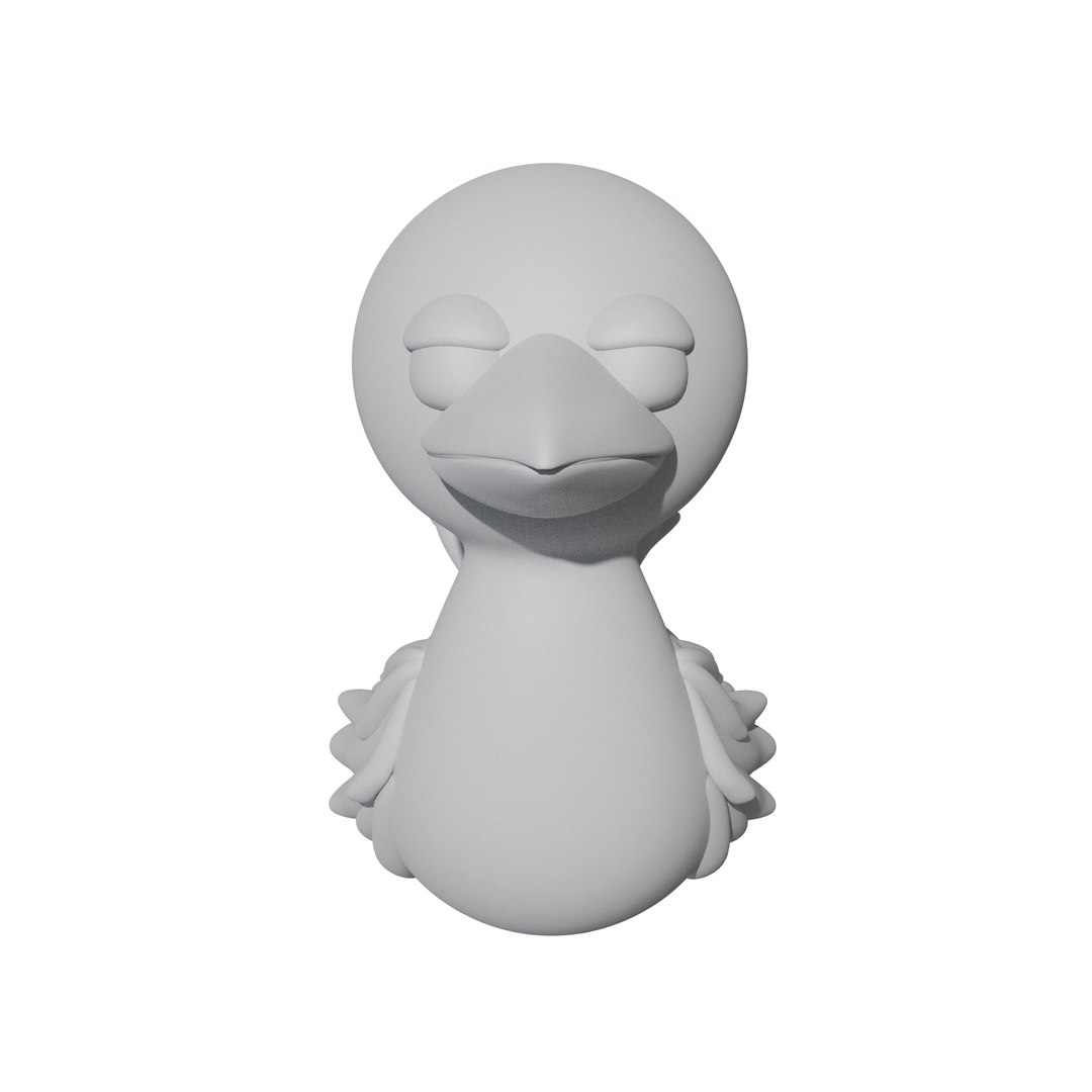 3D Decorative Figure Of Stylized Cartoon-type Bird Without Legs For 3D ...
