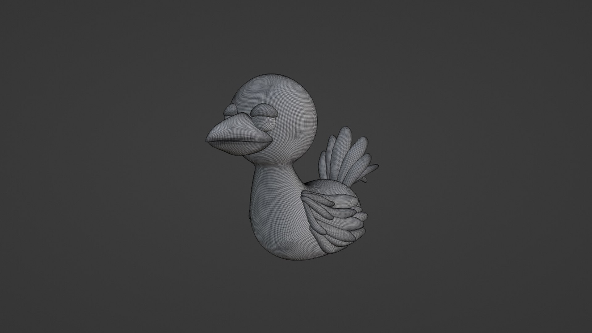 3D Decorative Figure Of Stylized Cartoon-type Bird Without Legs For 3D ...