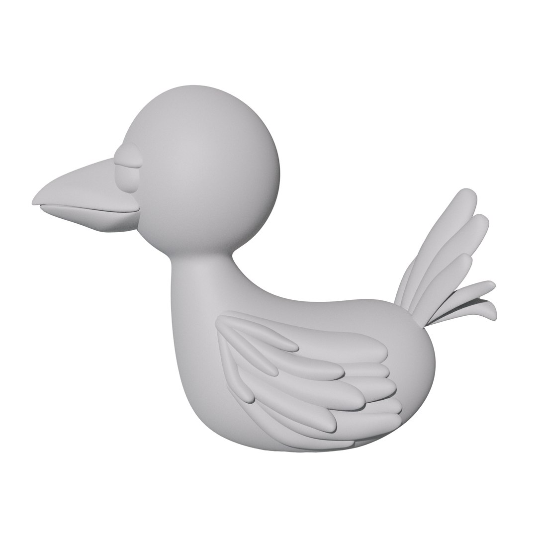 3D Decorative Figure Of Stylized Cartoon-type Bird Without Legs For 3D ...