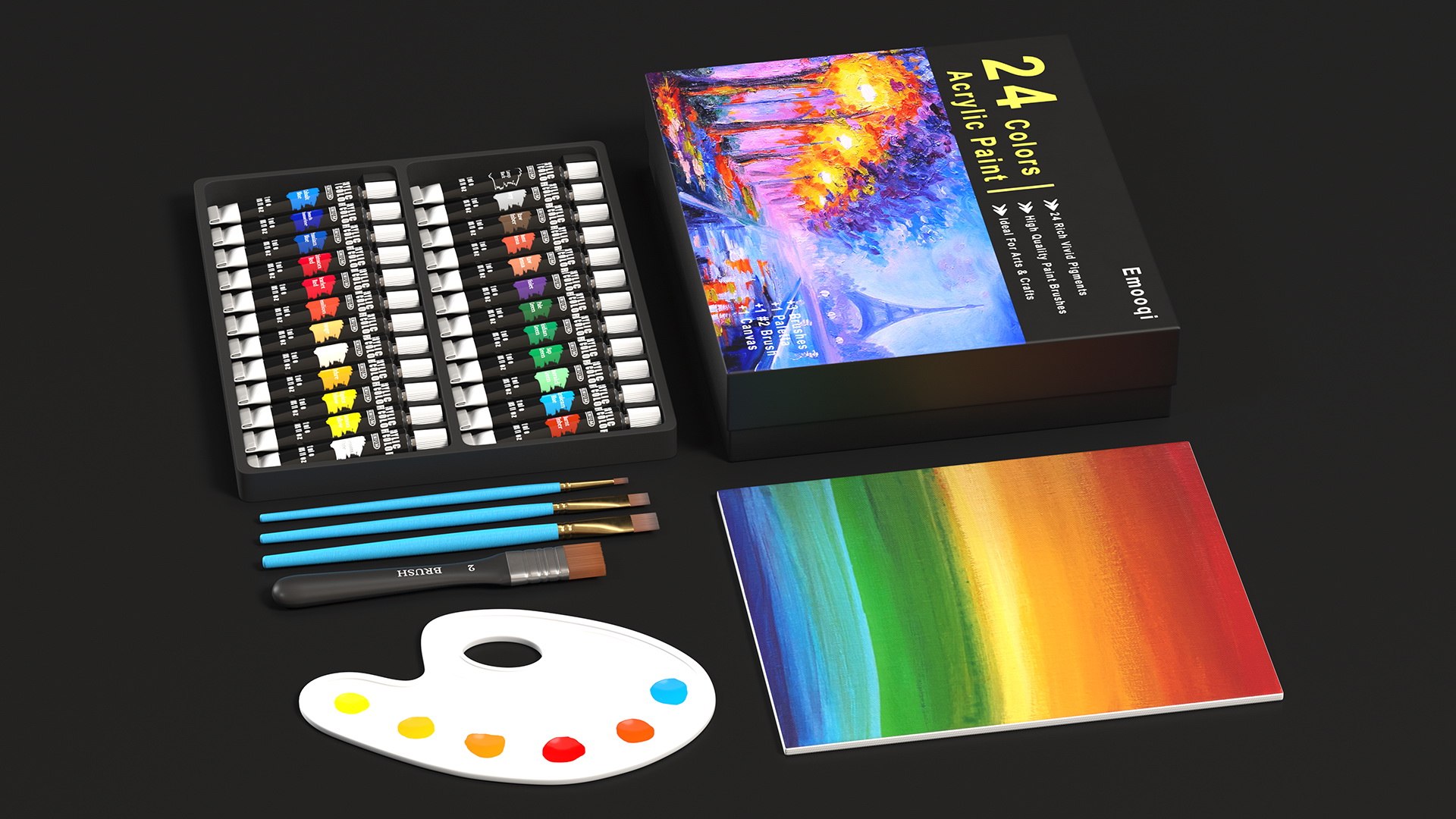 3D model Acrylic Painting Set Emooqi Fur - TurboSquid 2012728