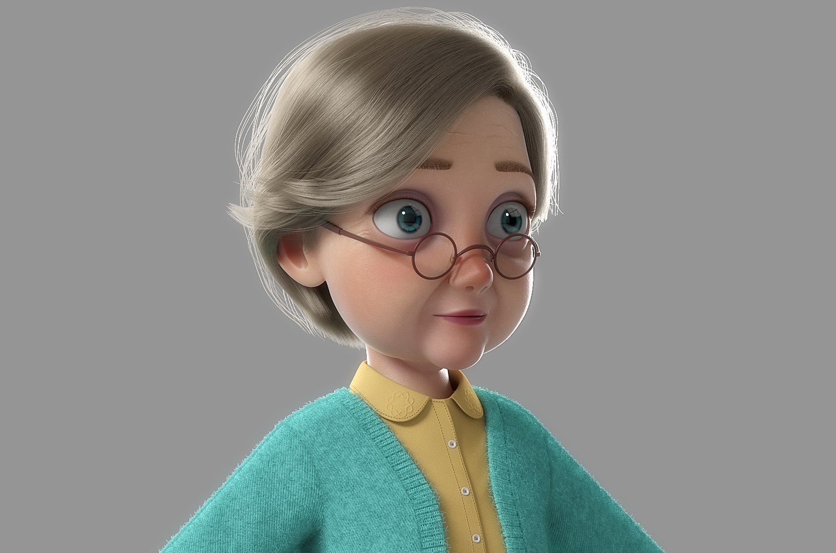 Cartoon Old Woman Character 3D Model - TurboSquid 1276765