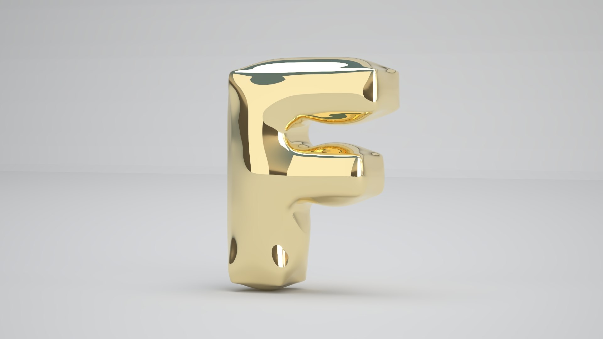 F Balloon Gold 3D Model - TurboSquid 2411774