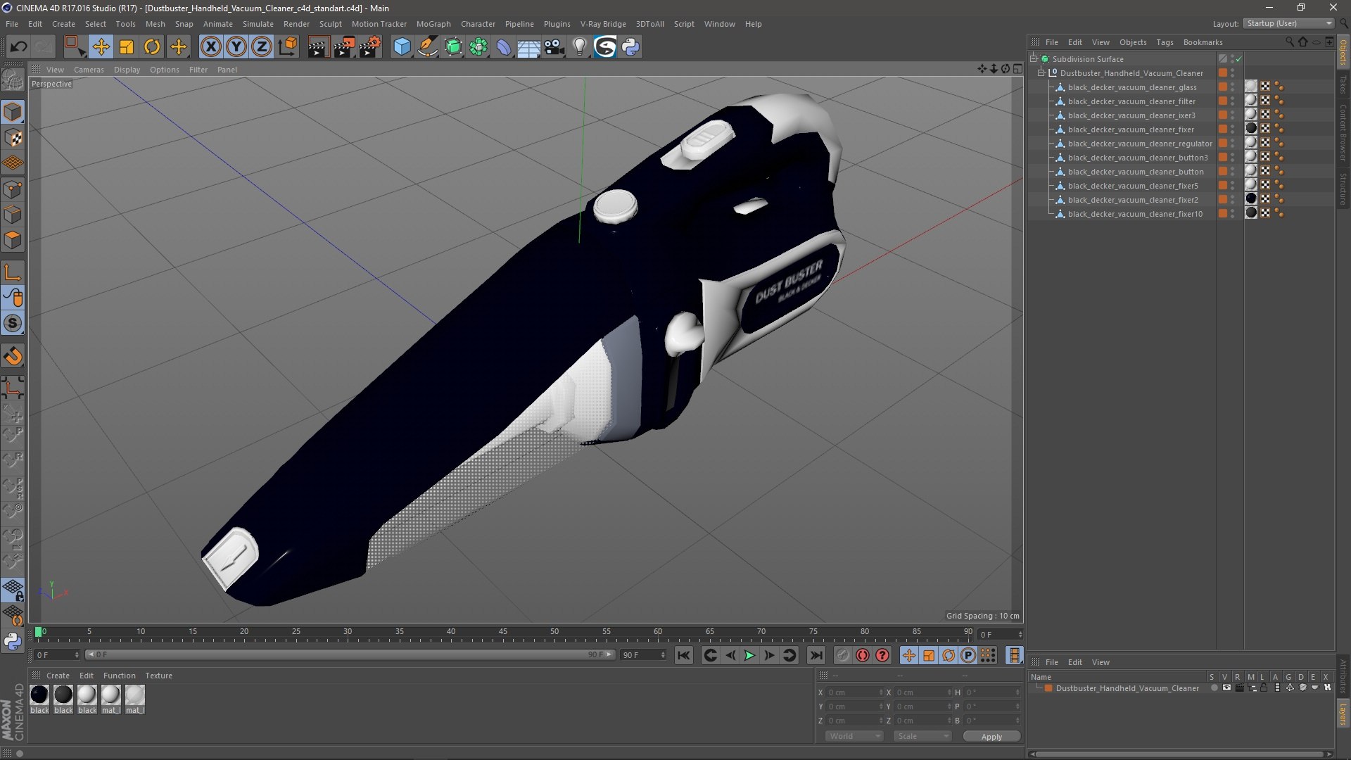 3D Dustbuster Handheld Vacuum Cleaner - TurboSquid 2193335