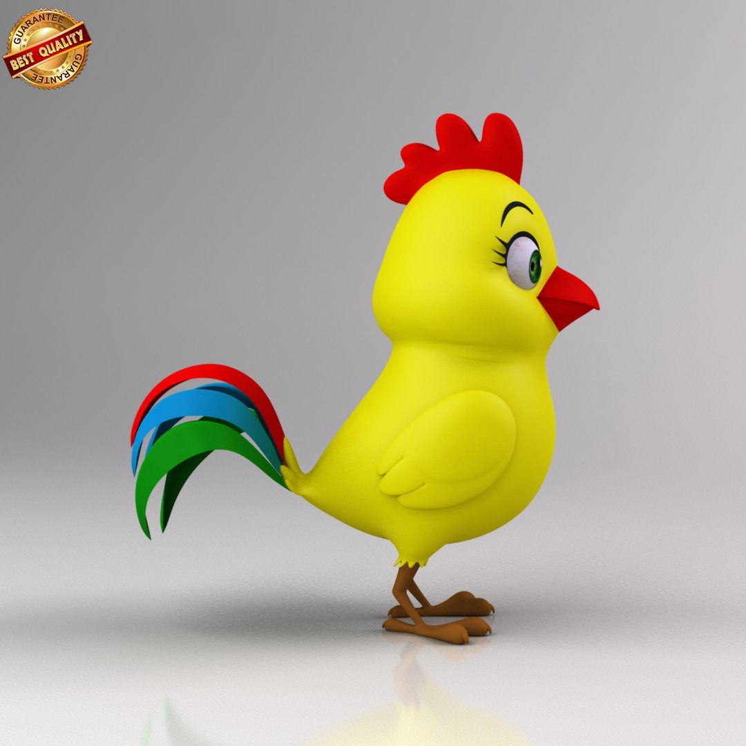 cartoon baby chicken 3d model