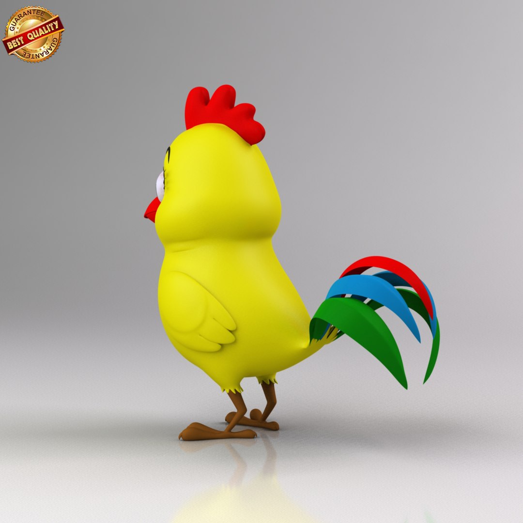 cartoon baby chicken 3d model
