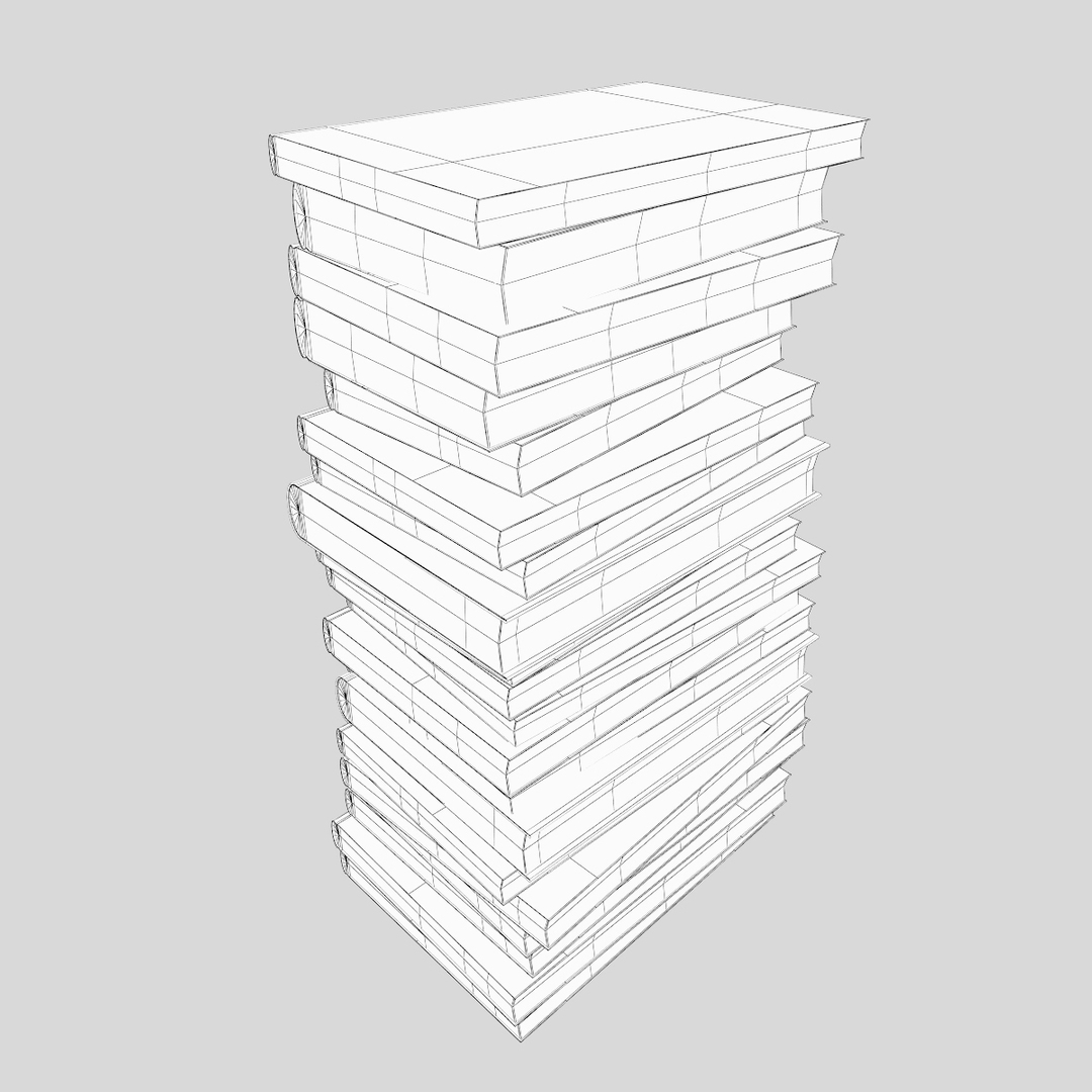 stack books 3d max