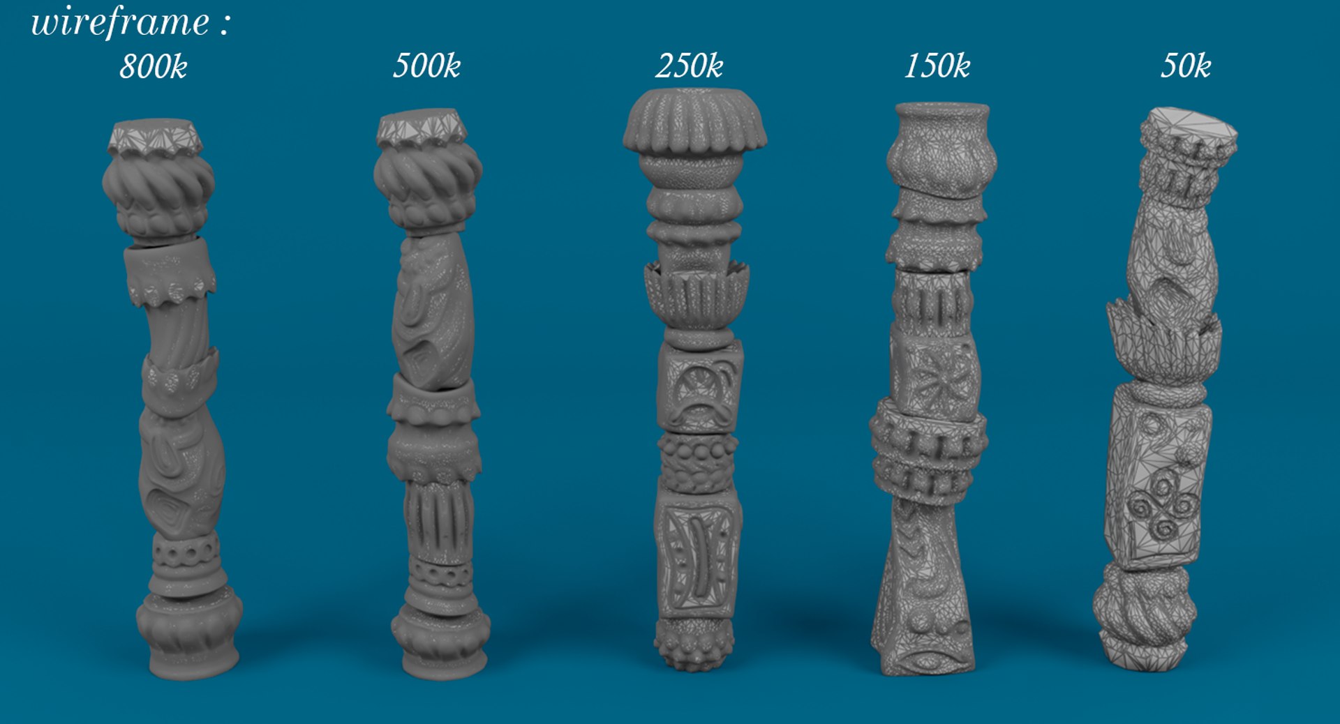 3d Columns Totems
