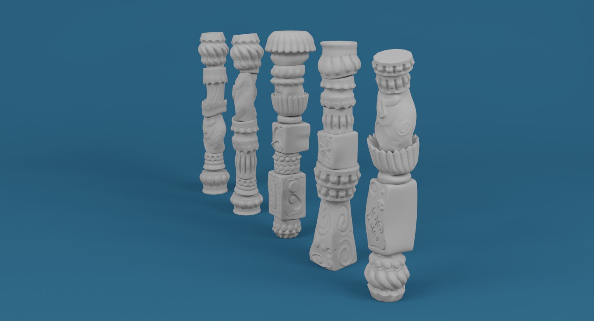 3d Columns Totems