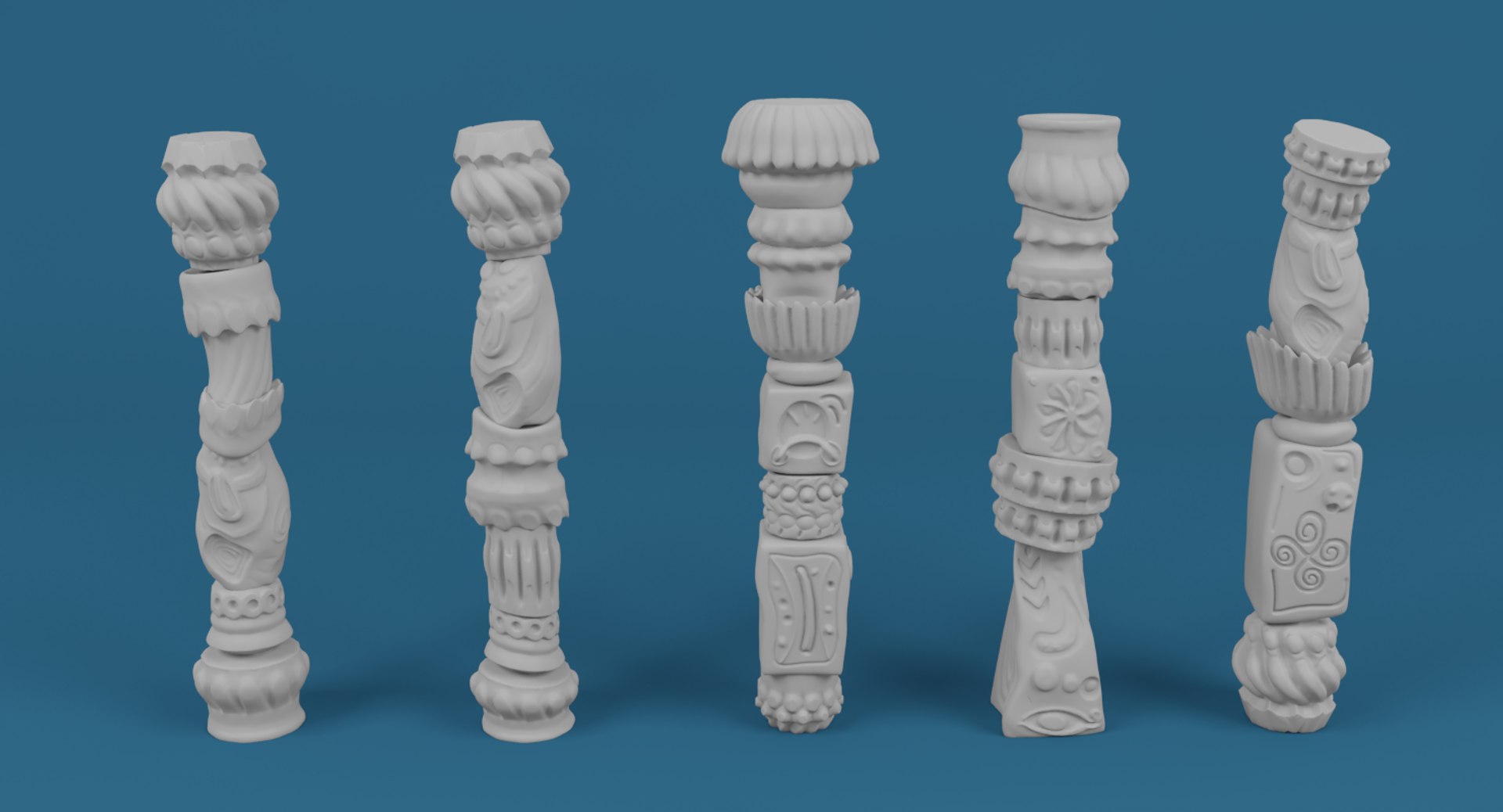 3d Columns Totems