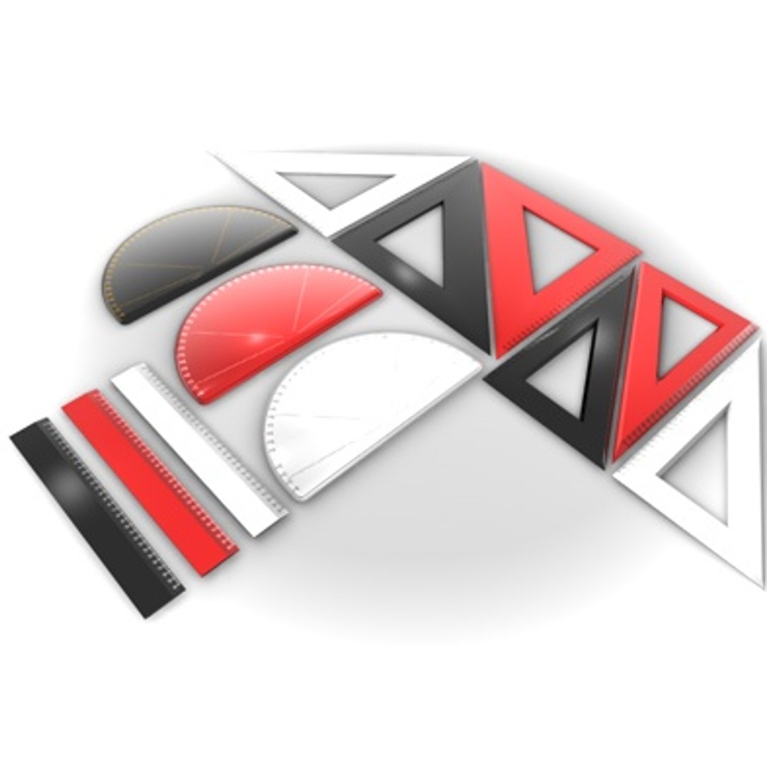 3d geometry tools rulers triangles