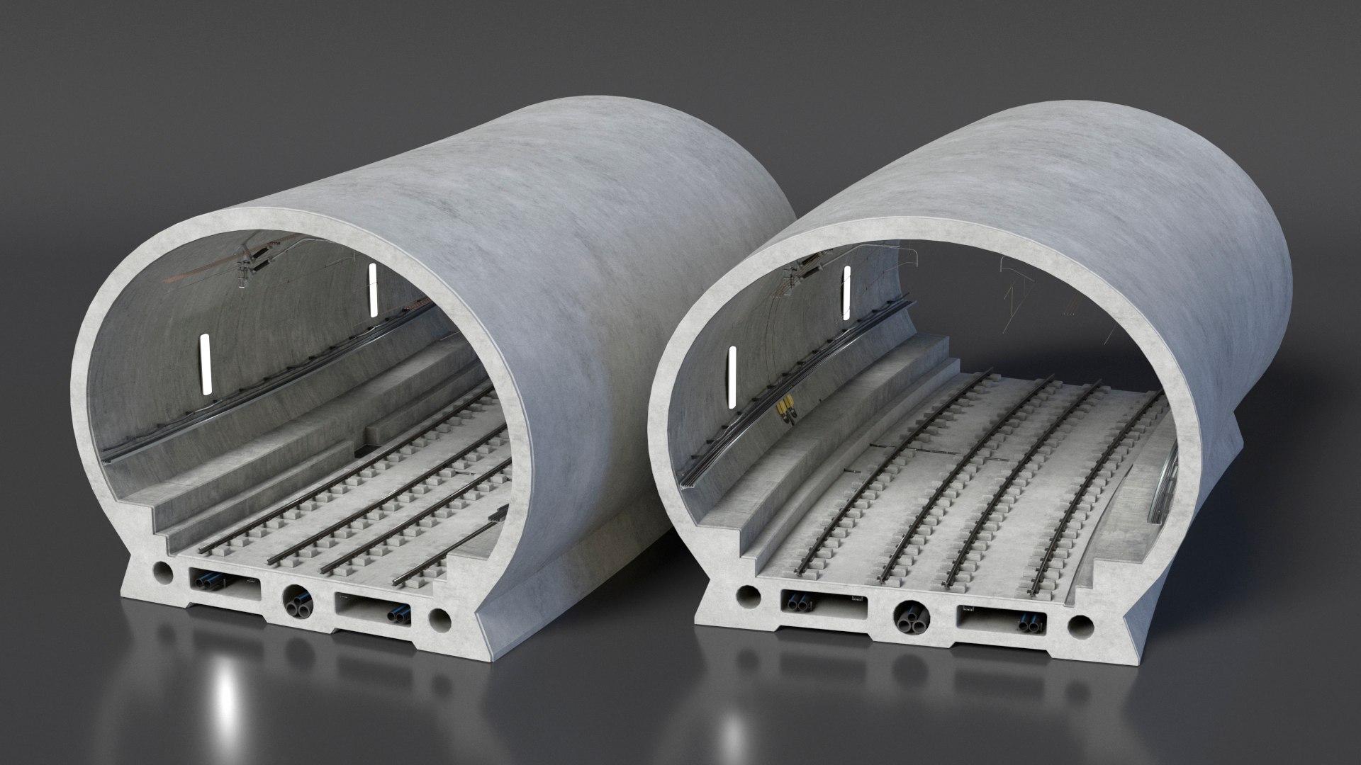 Railway Subway Cross Section Bend 3D Model - TurboSquid 2279874