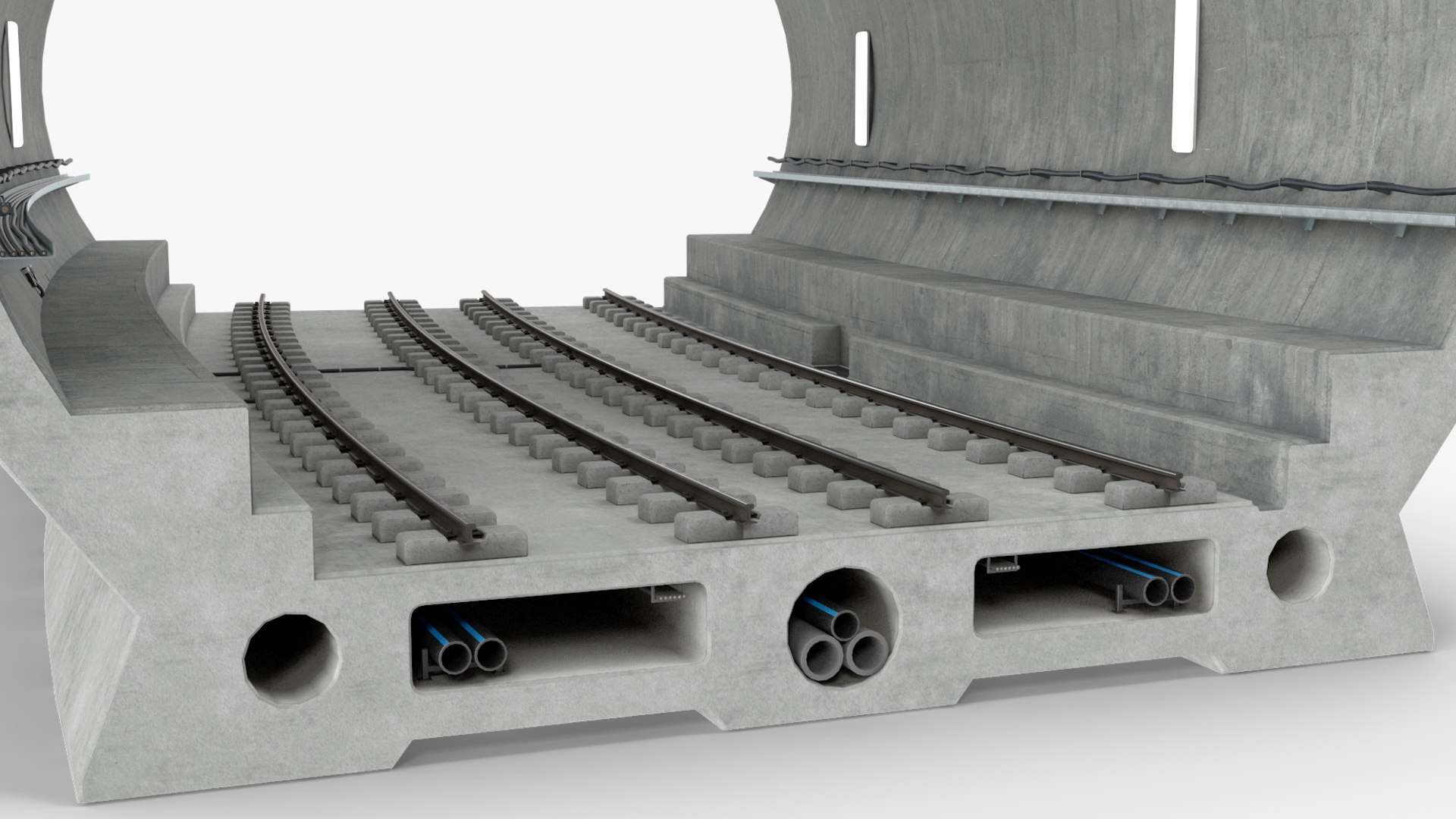 Railway Subway Cross Section Bend 3D Model - TurboSquid 2279874